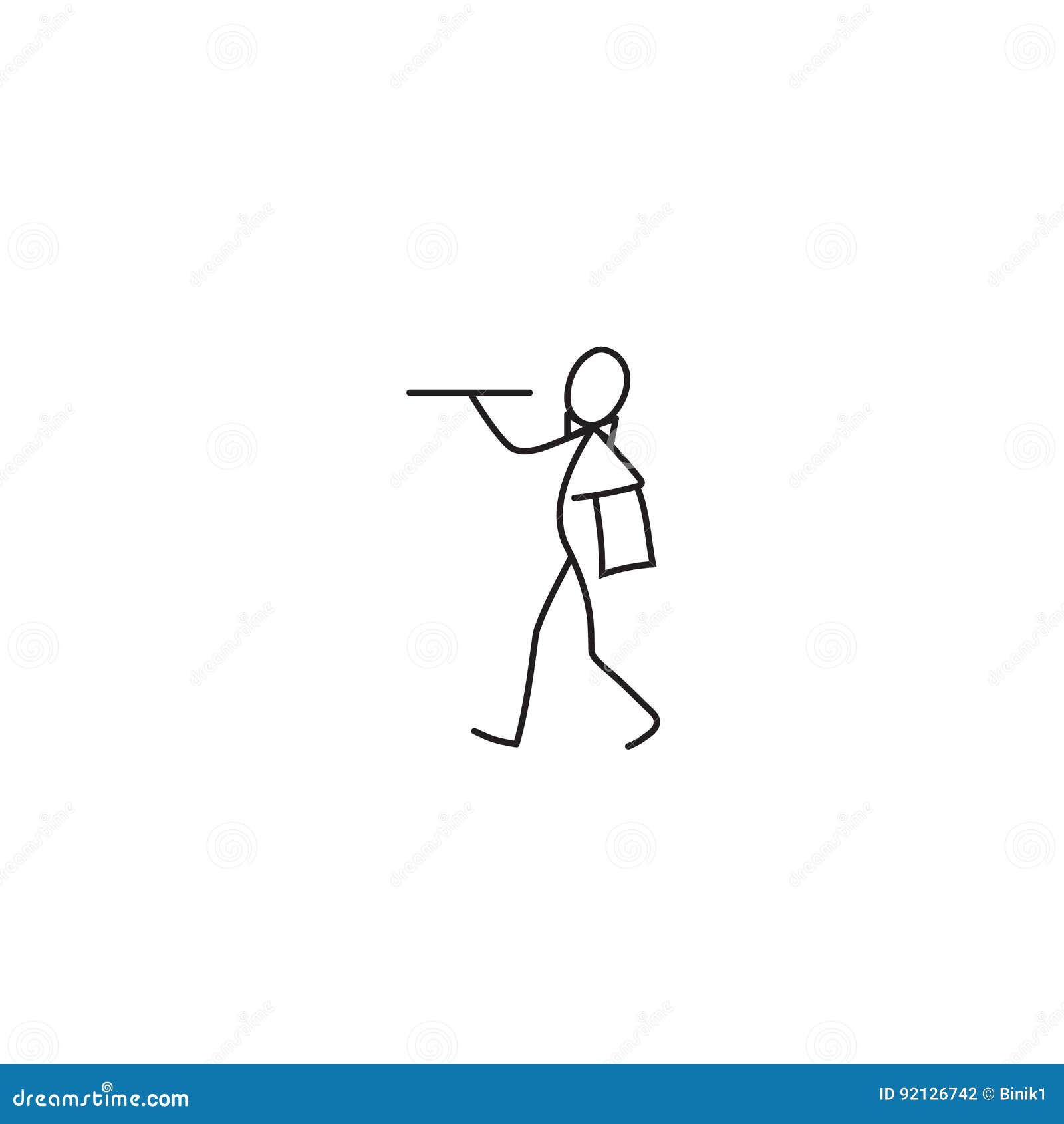 Restaurant Waiter, Cook Stick Figure Stock Vector - Illustration of ...