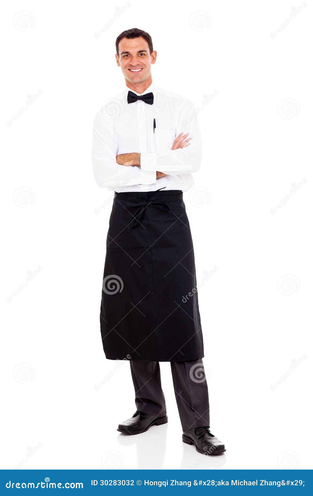 Waiter studio portrait stock photo. Image of cheerful - 30283032