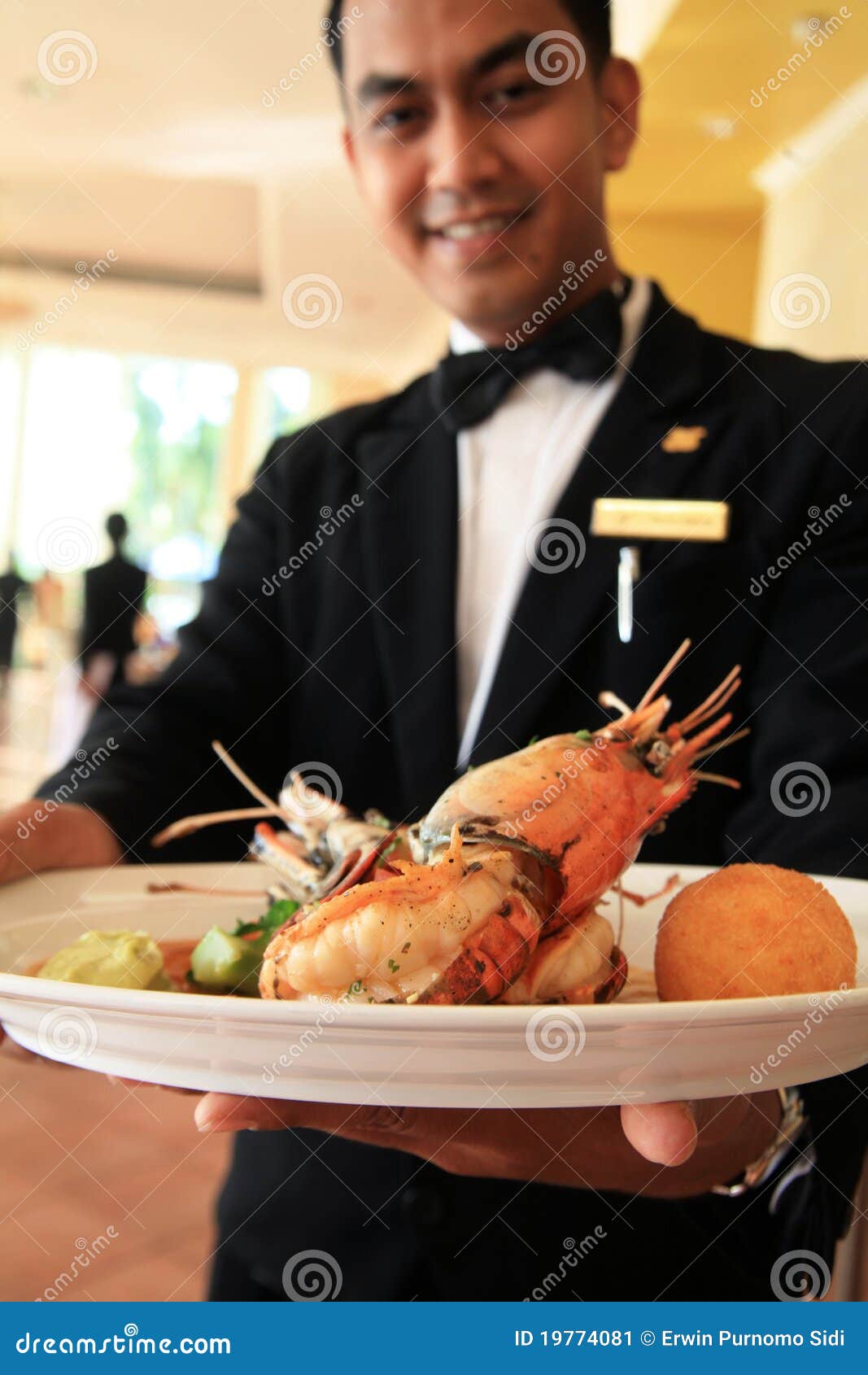 Restaurant Waiter Holding Food Stock Image - Image of holding, industry ...