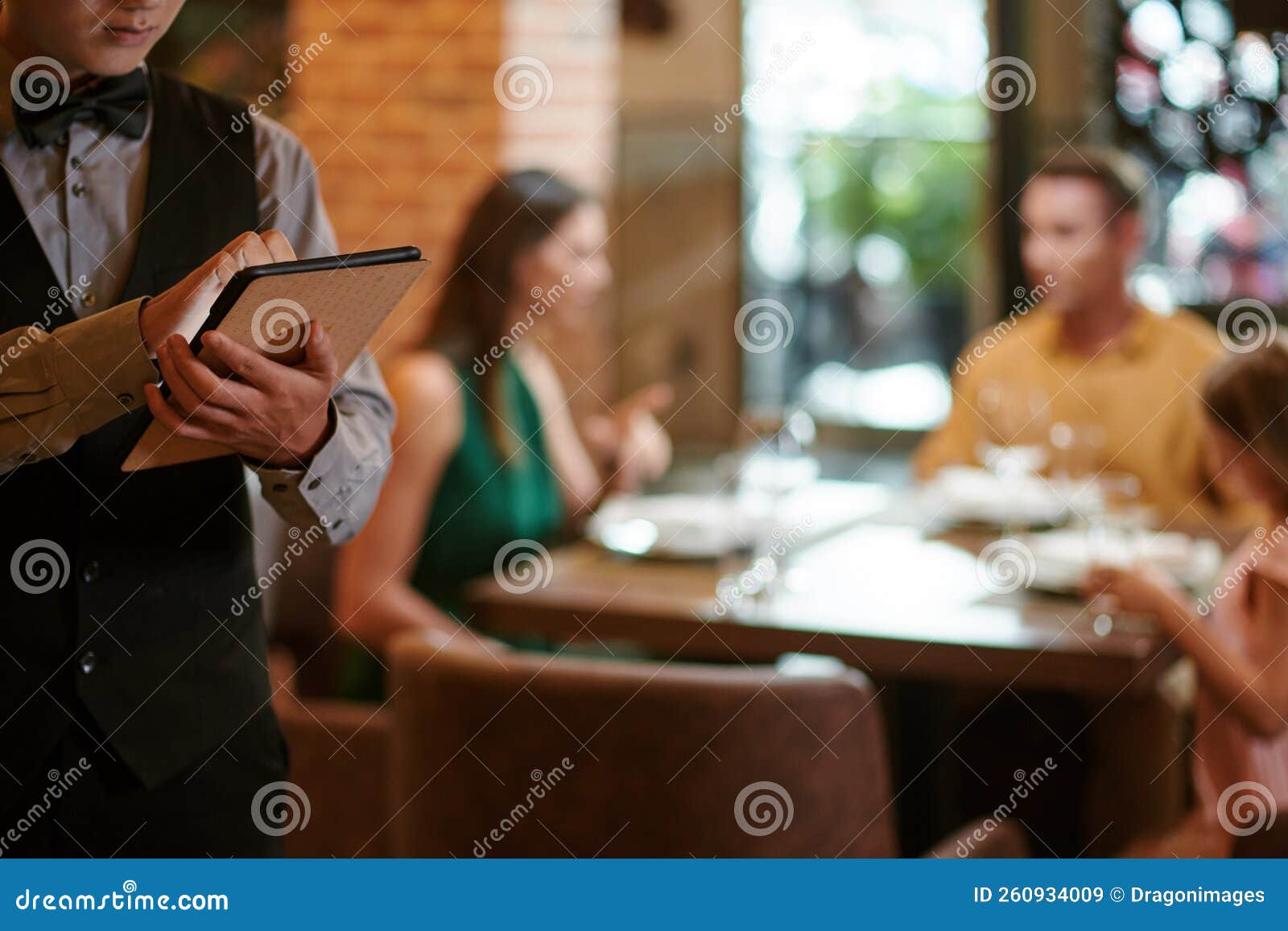 Restaurant Waiter Writing Order Details Stock Image - Image of manu ...