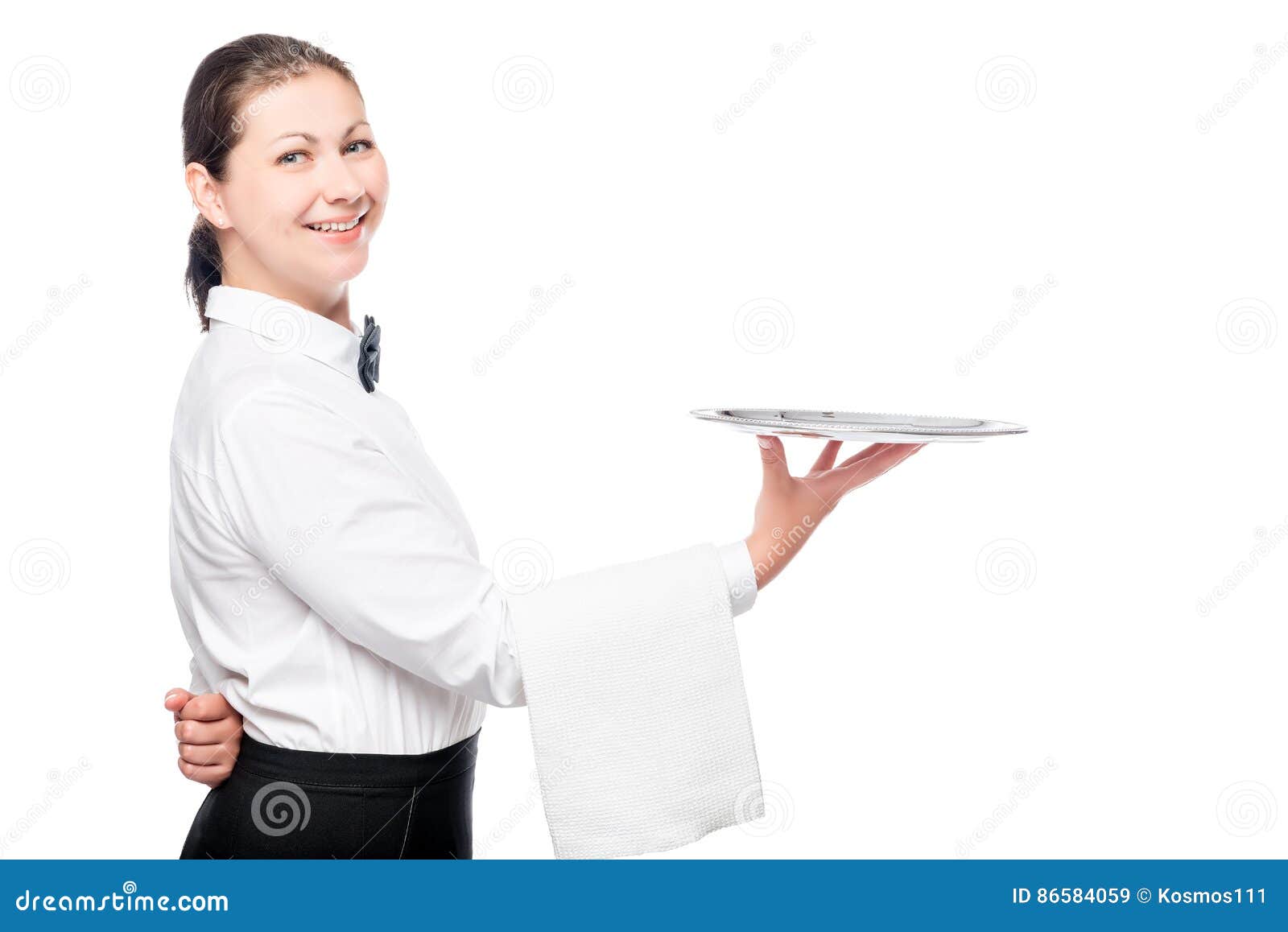 Restaurant Waitress Posing in Studio Stock Image - Image of empty ...