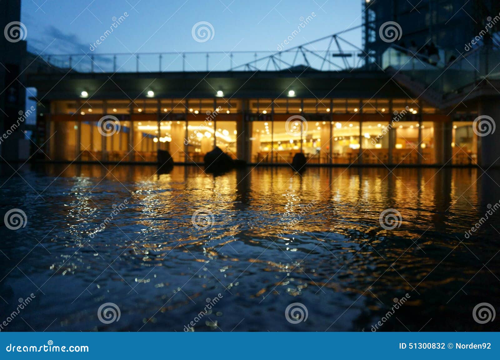 Restaurant by the water stock photo. Image of evening - 51300832