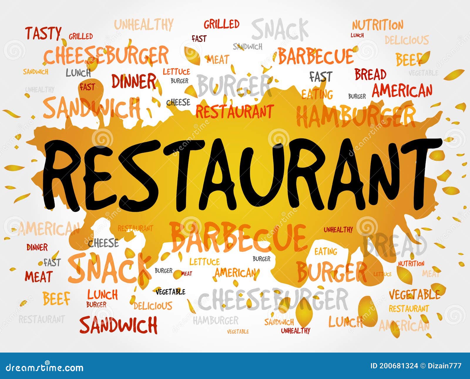 RESTAURANT word cloud stock illustration. Illustration of fastfood ...