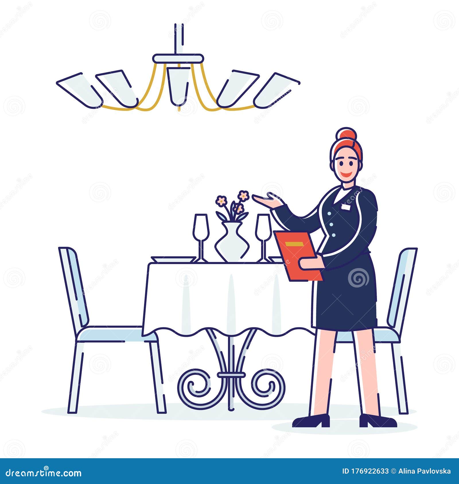 Restaurant Work Process, Professional Service Concept. Restaurant Staff ...