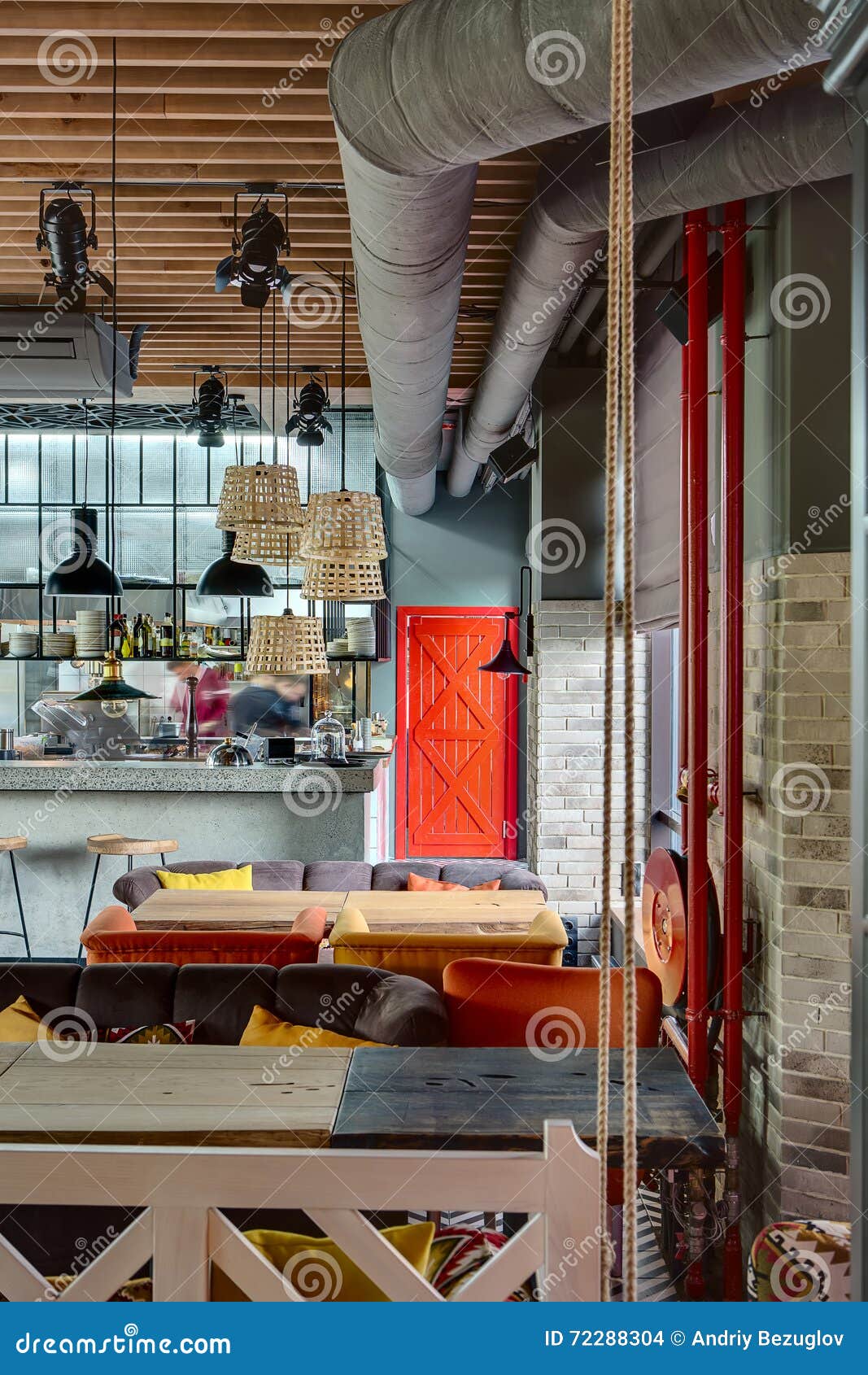 Restaurante Con La Cocina Abierta Foto de archivo - Imagen de mexicano ...