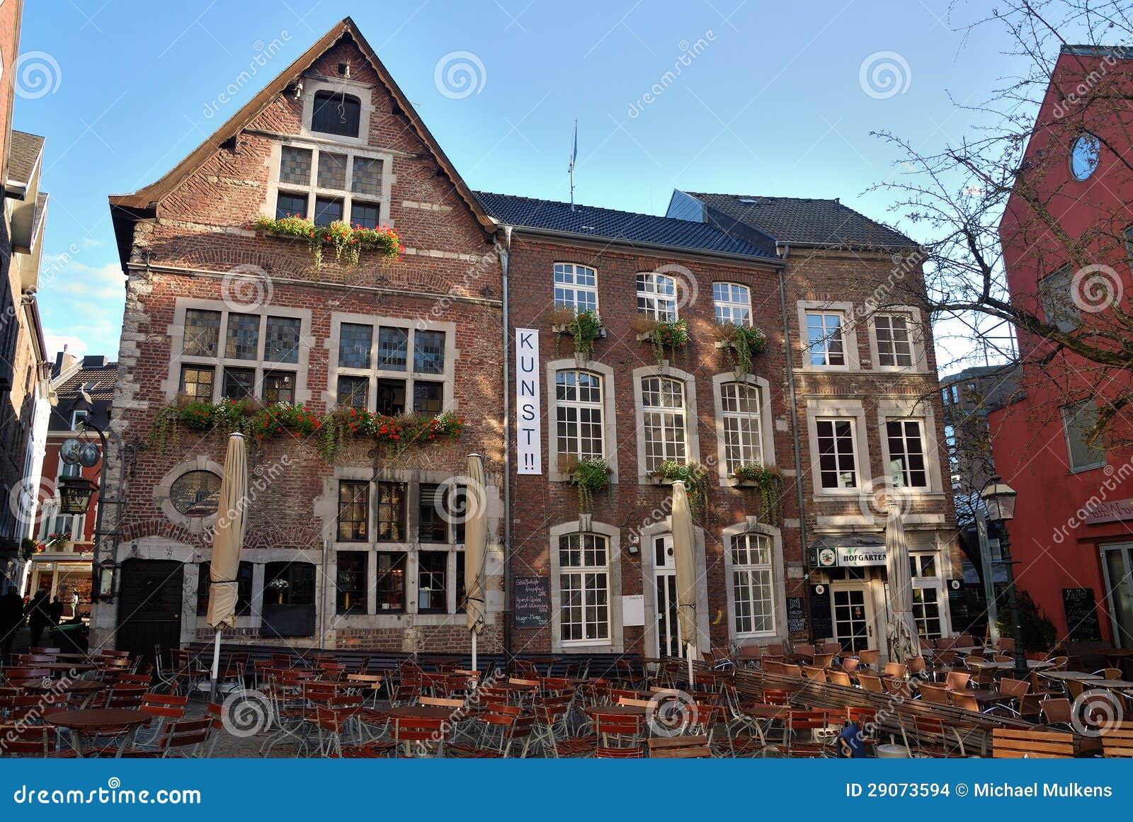 Restaurants in Aachen editorial stock image. Image of tables - 29073594