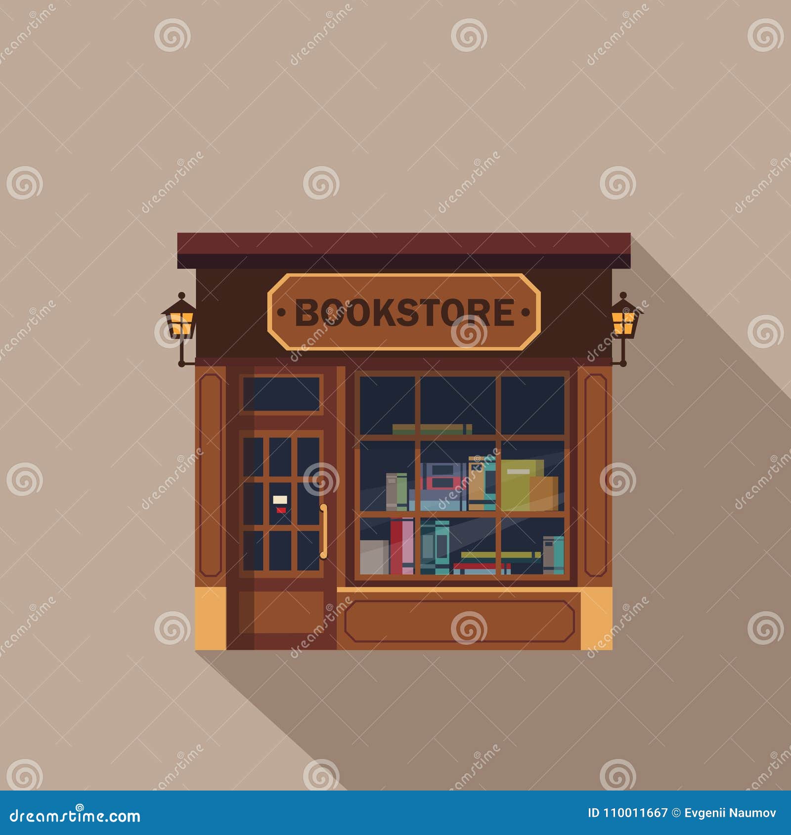 Restaurants and Shops Facade, Storefront Detailed Flat Stock ...