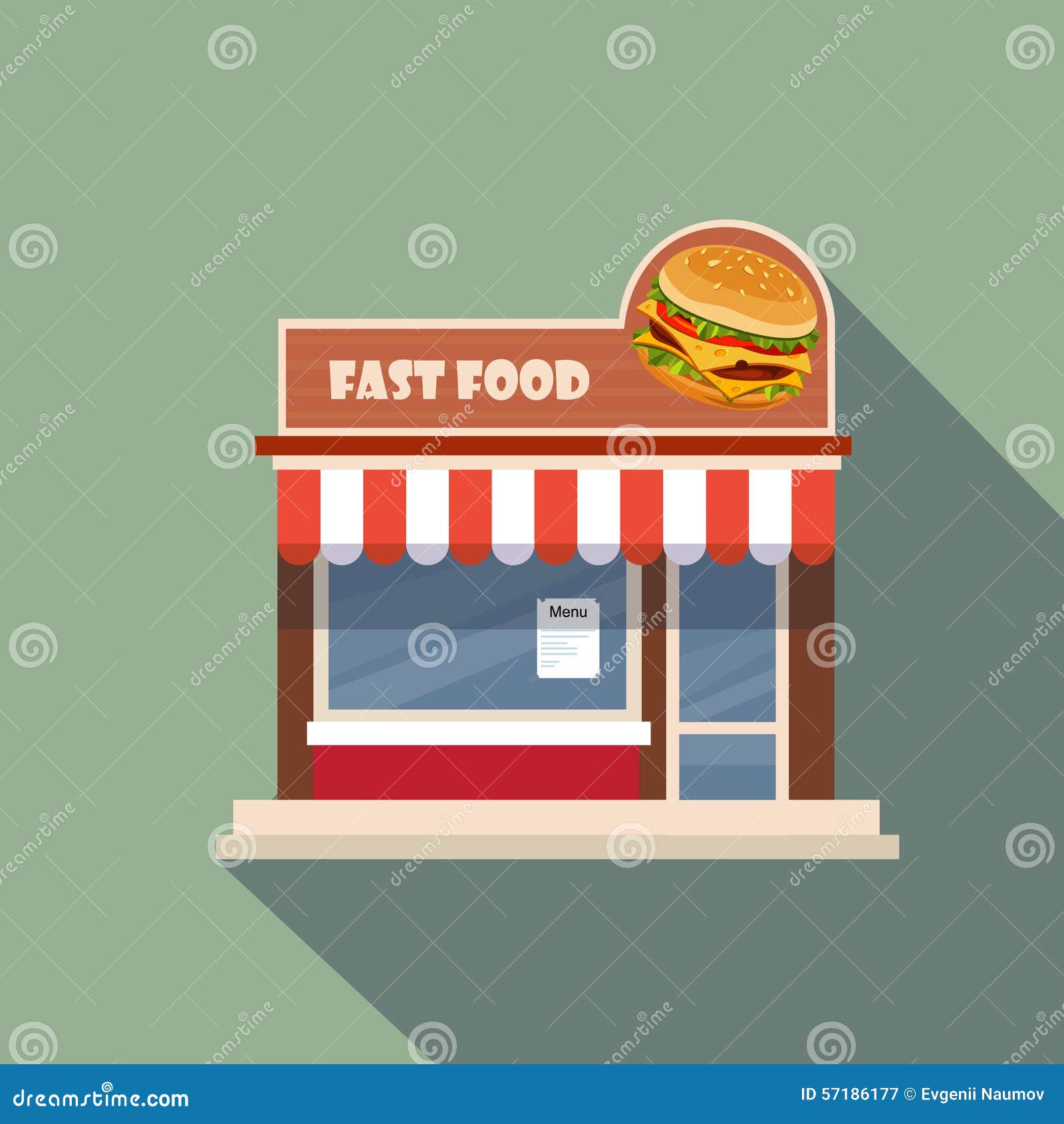 Restaurants and Shops Facade, Storefront Vector Stock Vector ...