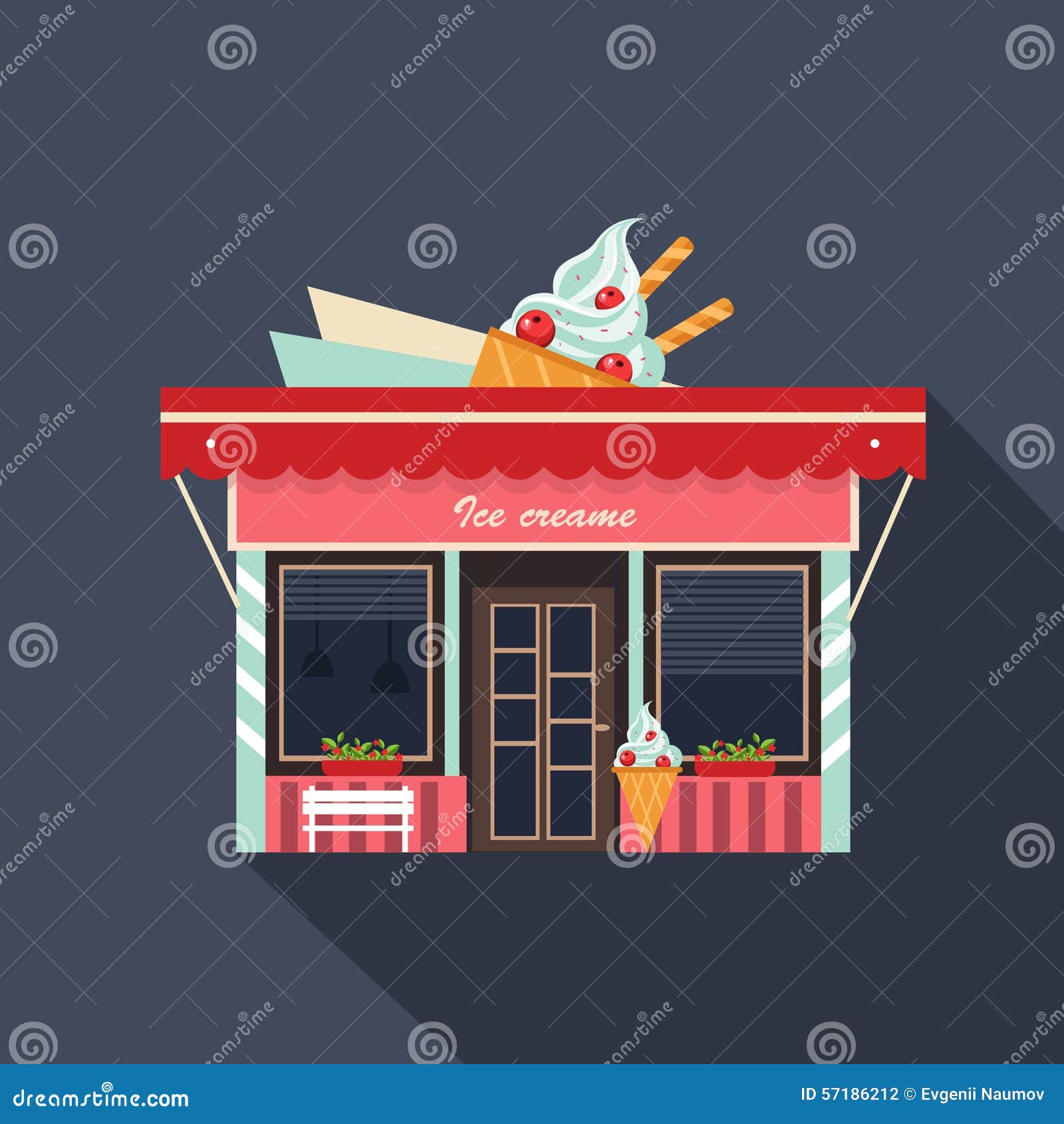 Restaurants and Shops Facade, Storefront Vector Stock Vector ...