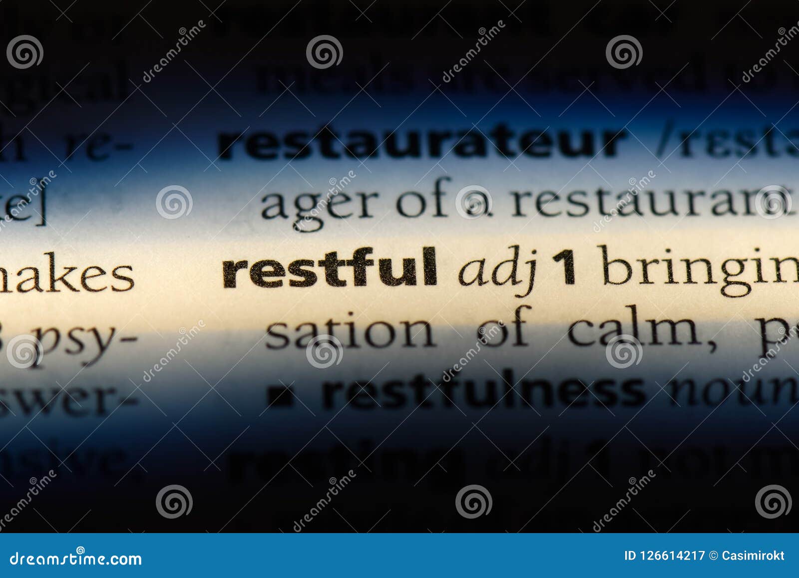 Restful stock image. Image of isolated, text, dictionary - 126614217