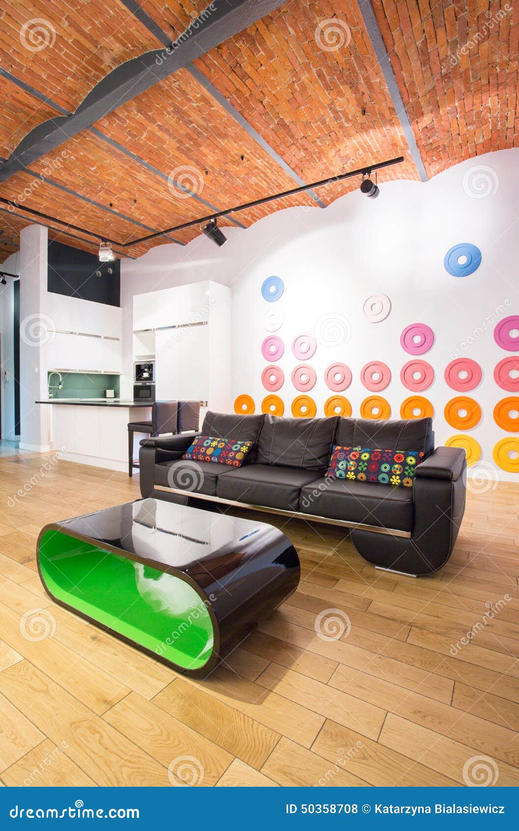 Resting Area in Loft Apartment Stock Photo - Image of contemporary ...