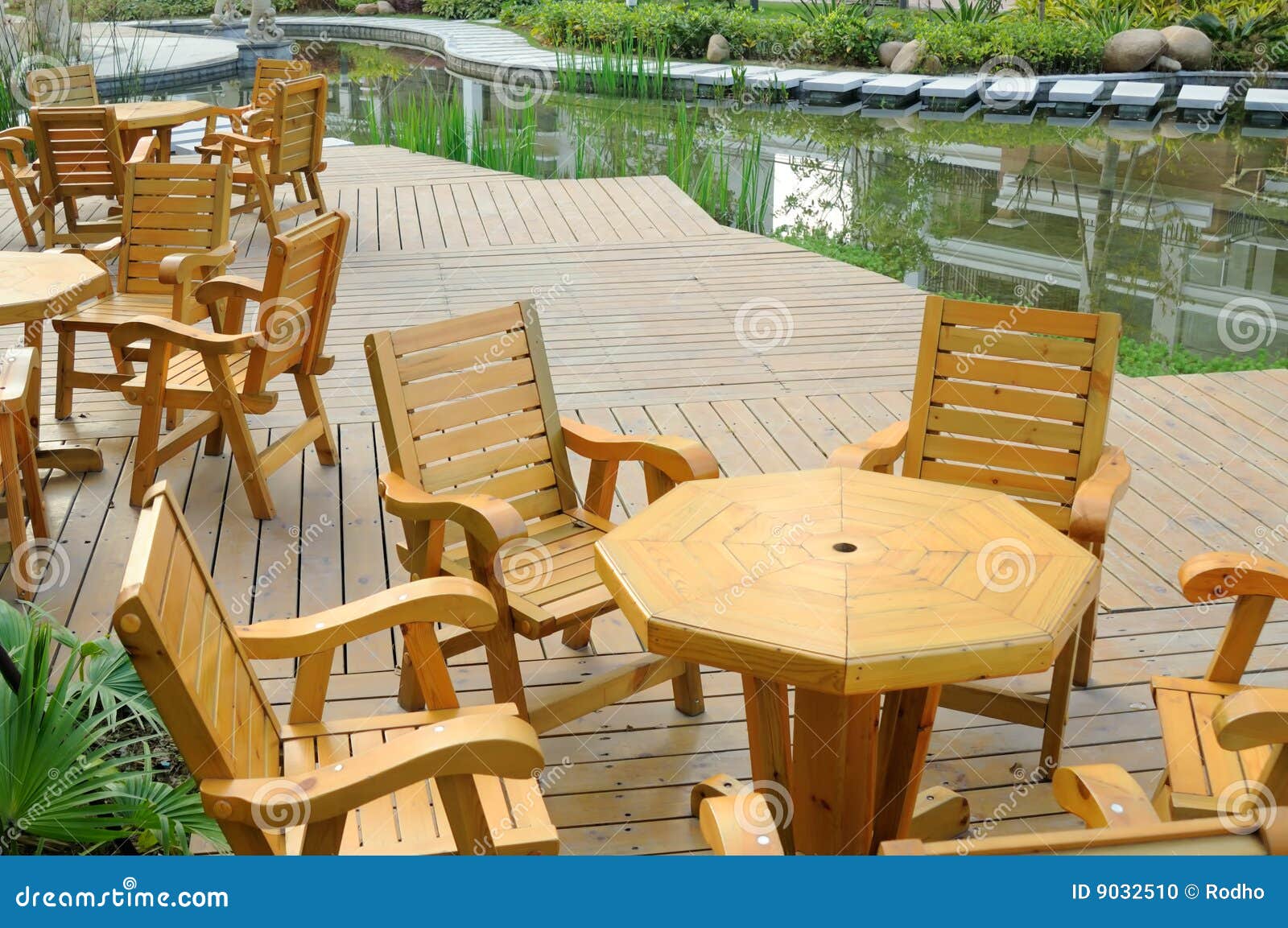 Resting Area with Tables and Chairs Stock Photo - Image of stone ...