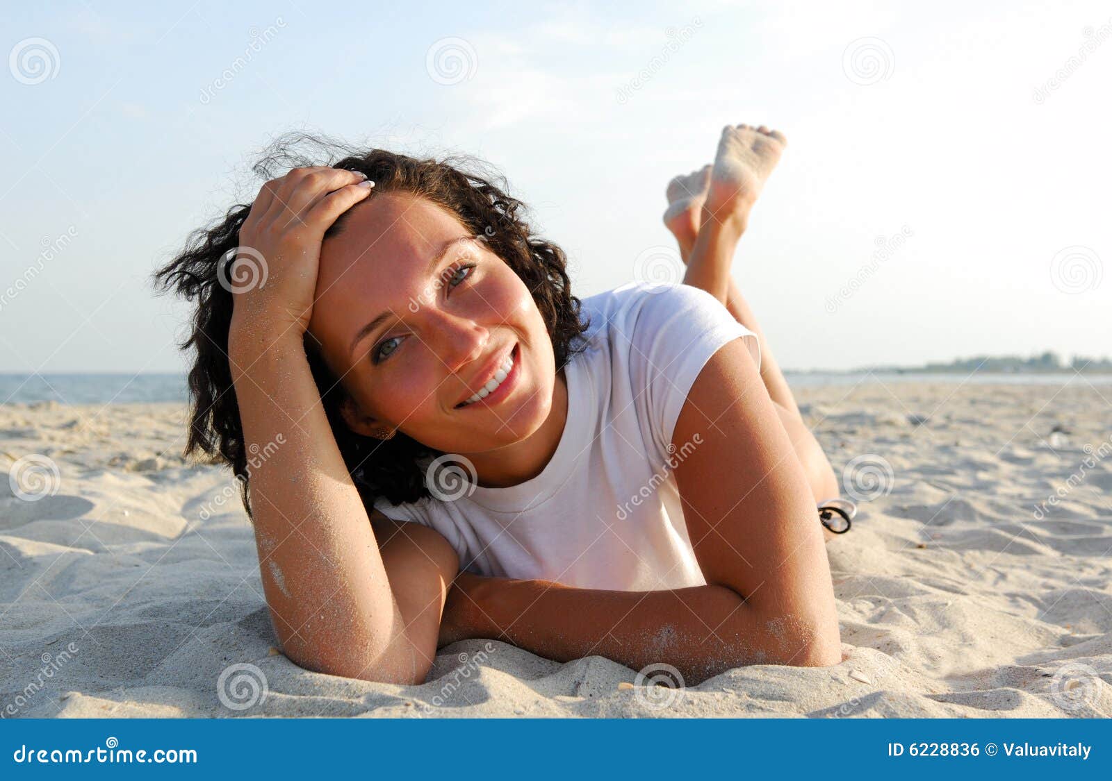 Resting on beach stock photo. Image of beach, people, model - 6228836