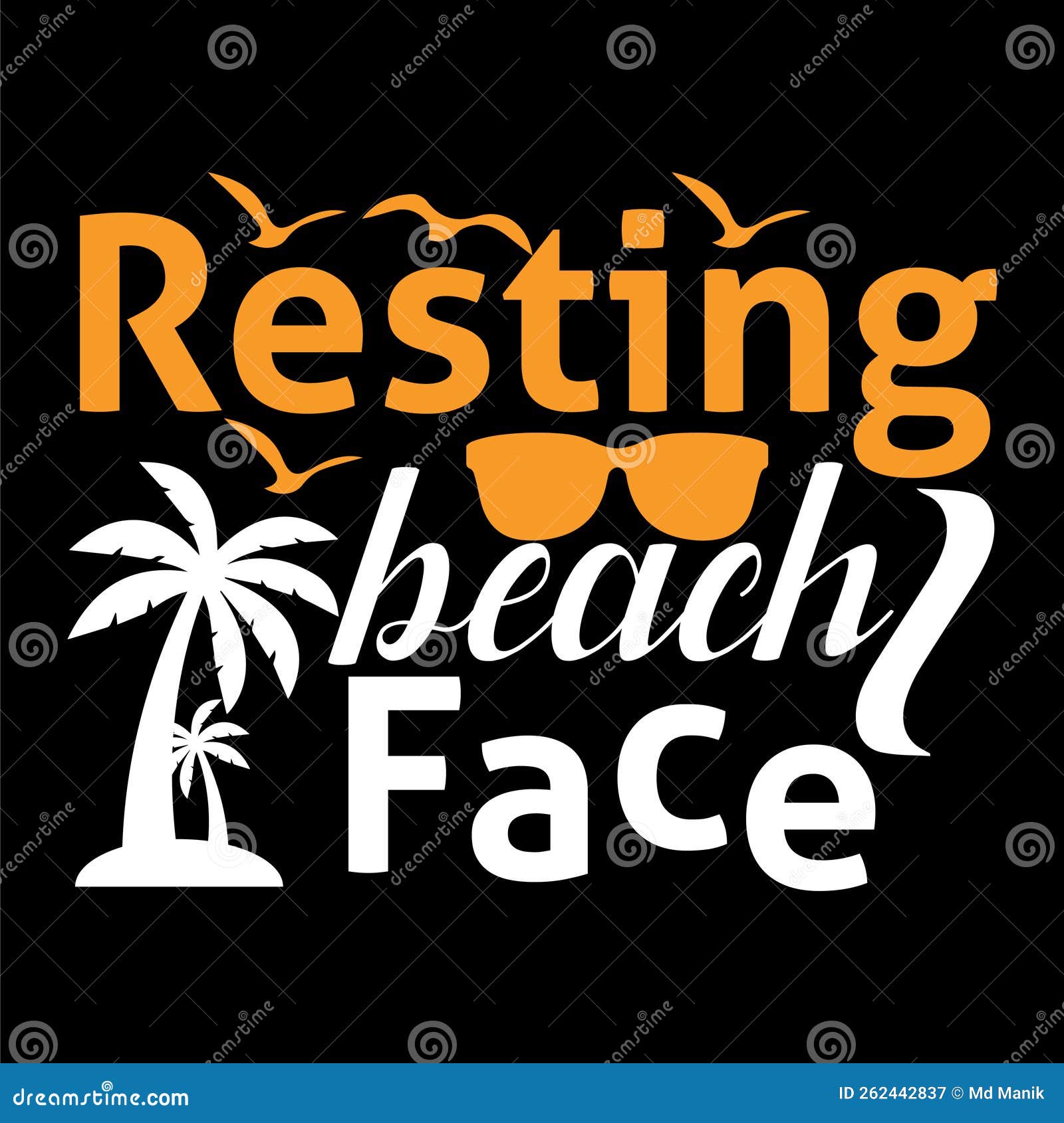 Resting BEACH FACE stock vector. Illustration of water - 262442837