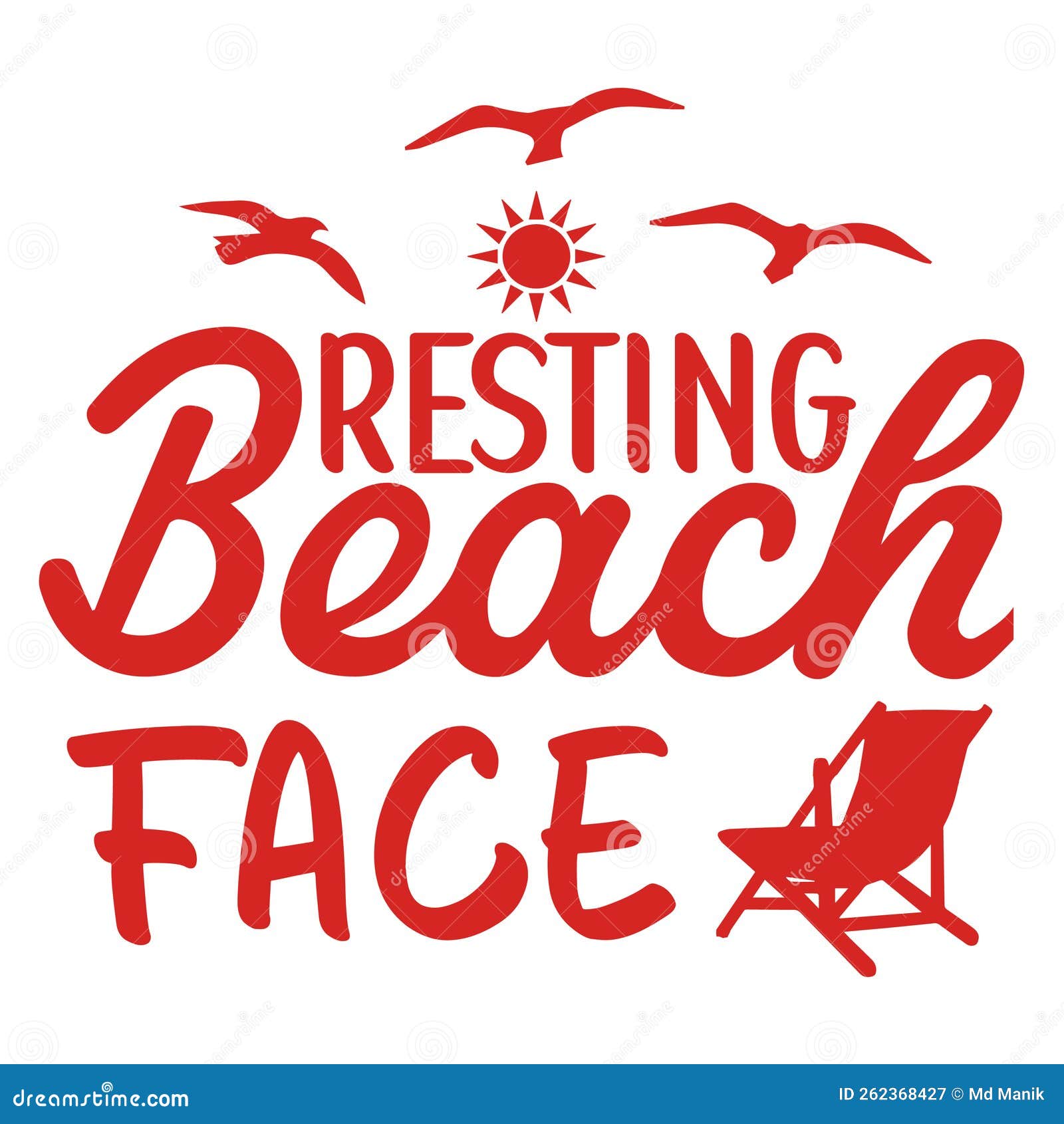 RESTING BEACH FACE stock vector. Illustration of marketing - 262368427