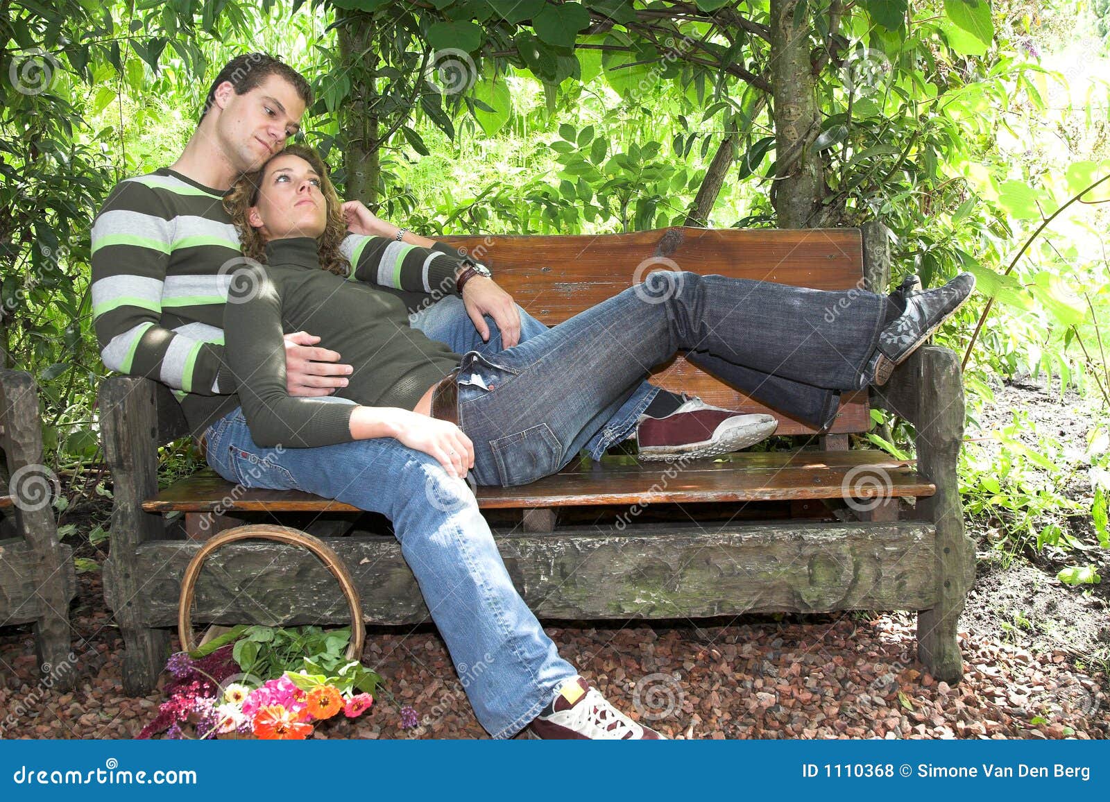 Resting on the bench stock photo. Image of happiness, marriage - 1110368
