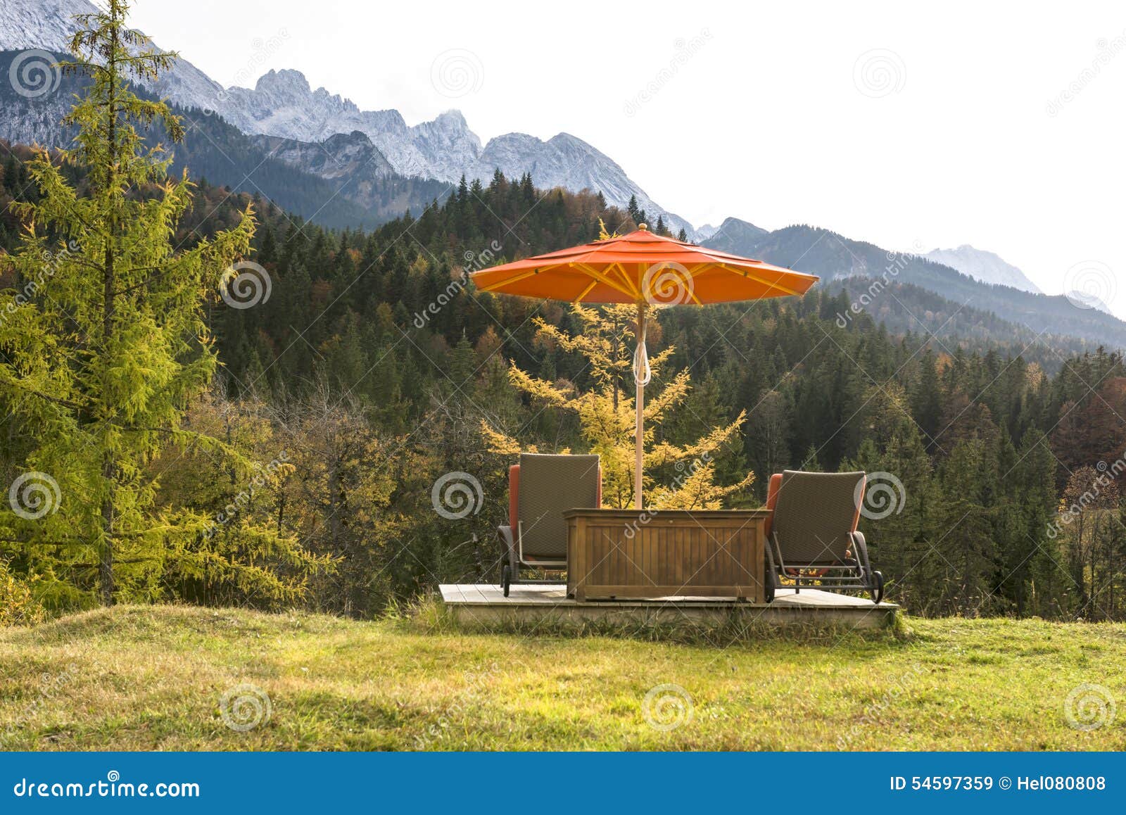 Resting Deck with Mountain View Stock Image - Image of apls, unspoiled ...