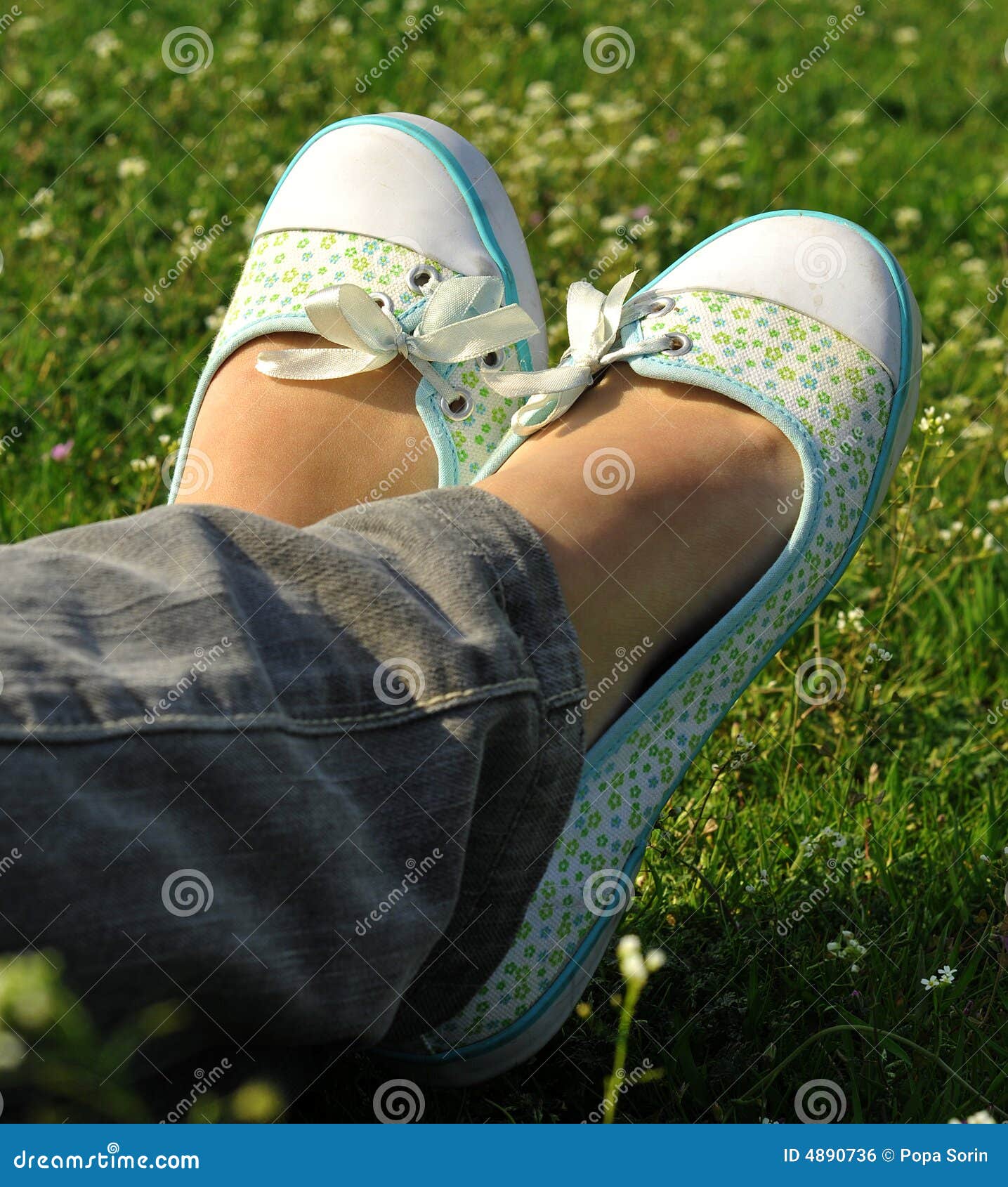 Resting Feet stock photo. Image of feet, grass, barefoot - 4890736