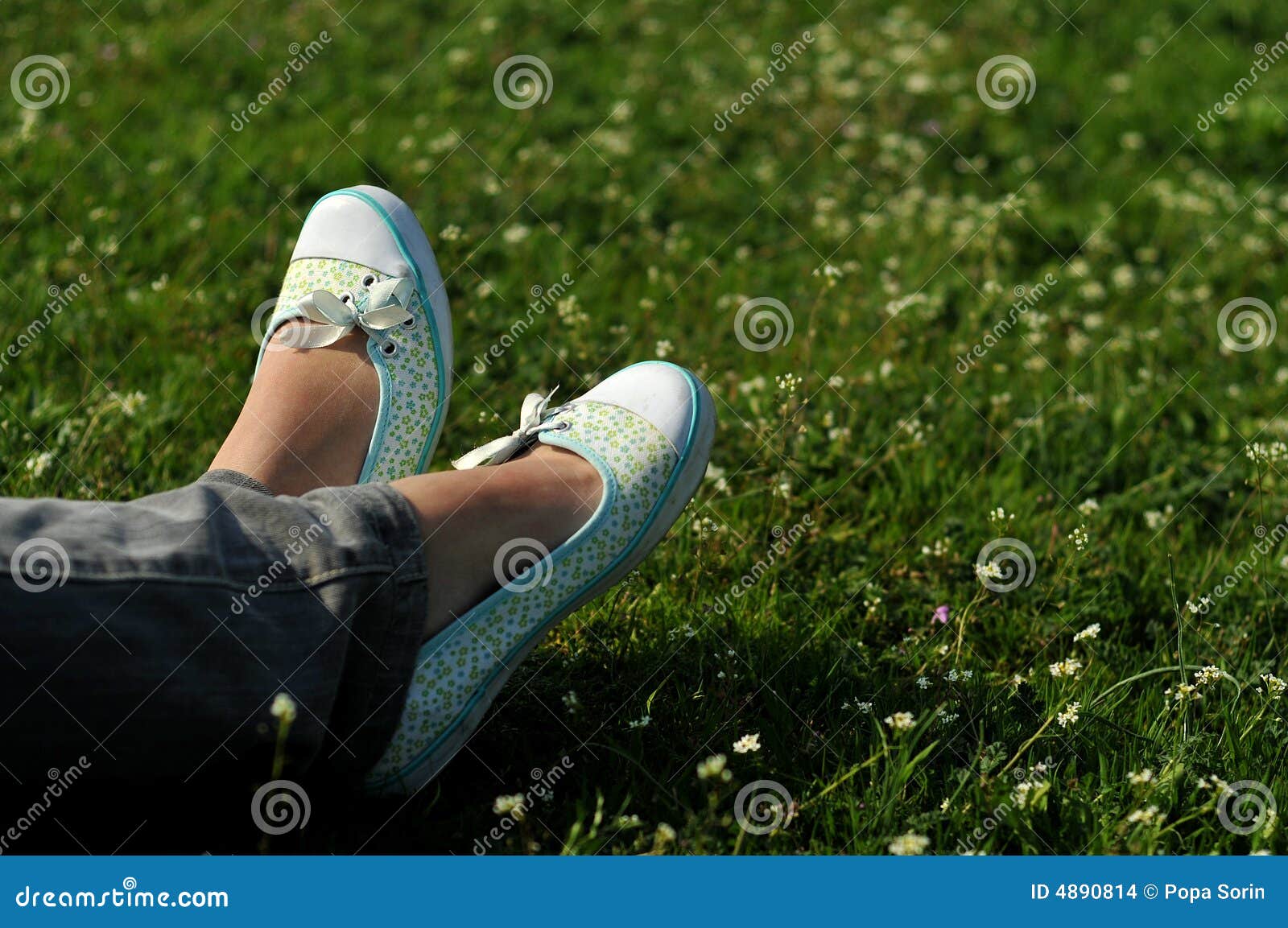 Resting Feet stock photo. Image of resting, jeans, barefoot - 4890814