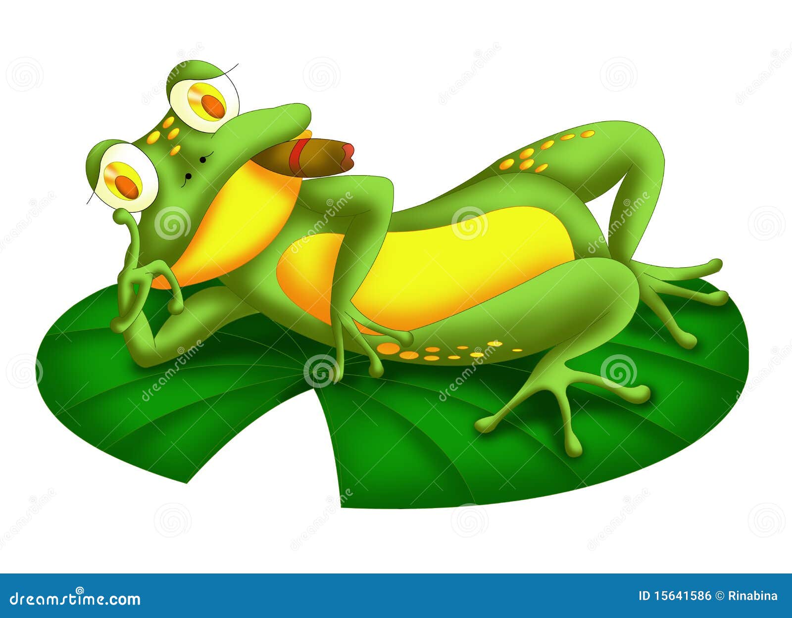 Resting frog stock illustration. Illustration of smoking - 15641586