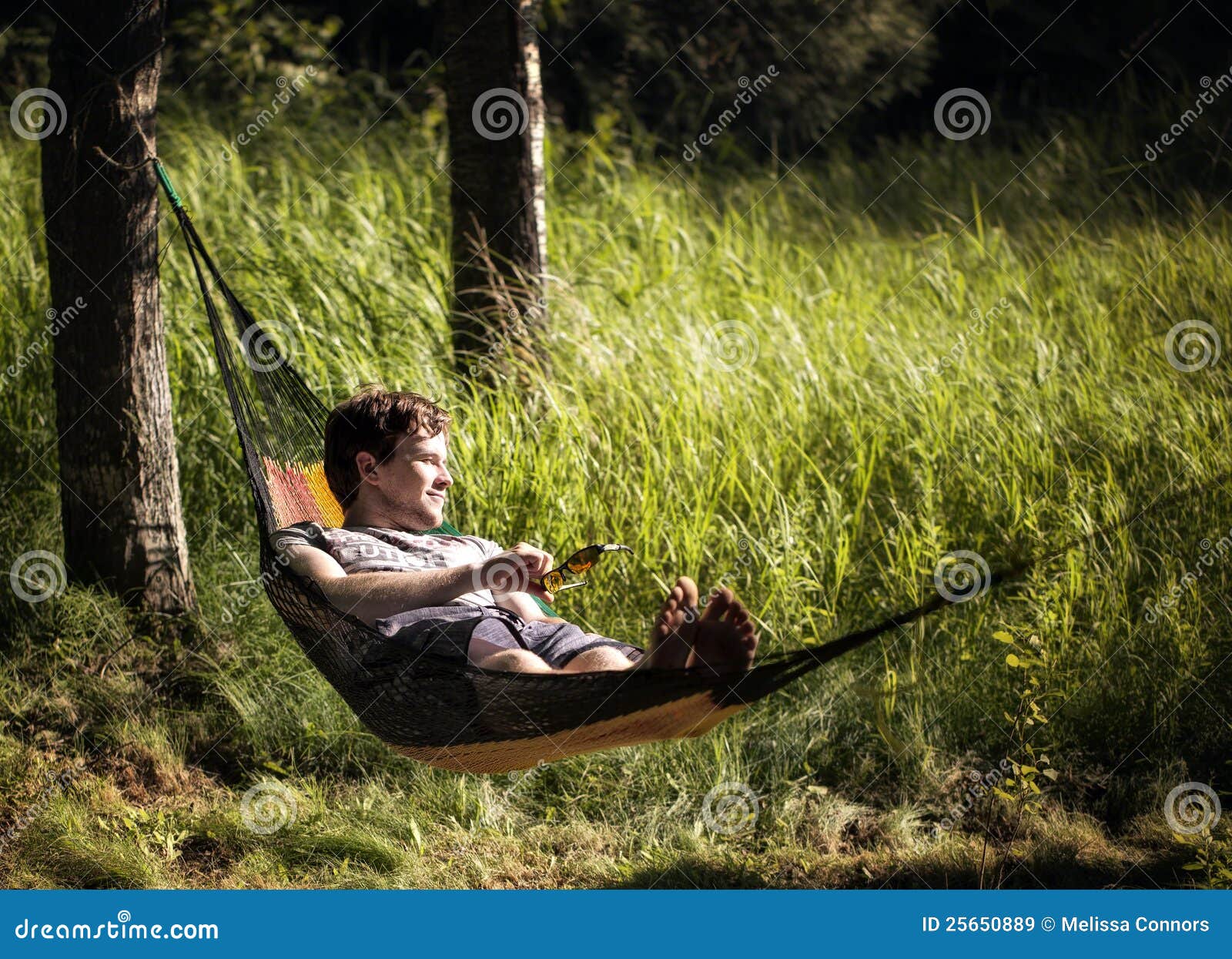 Resting in Hammock on Gorgeous Summer Evening Stock Image - Image of ...