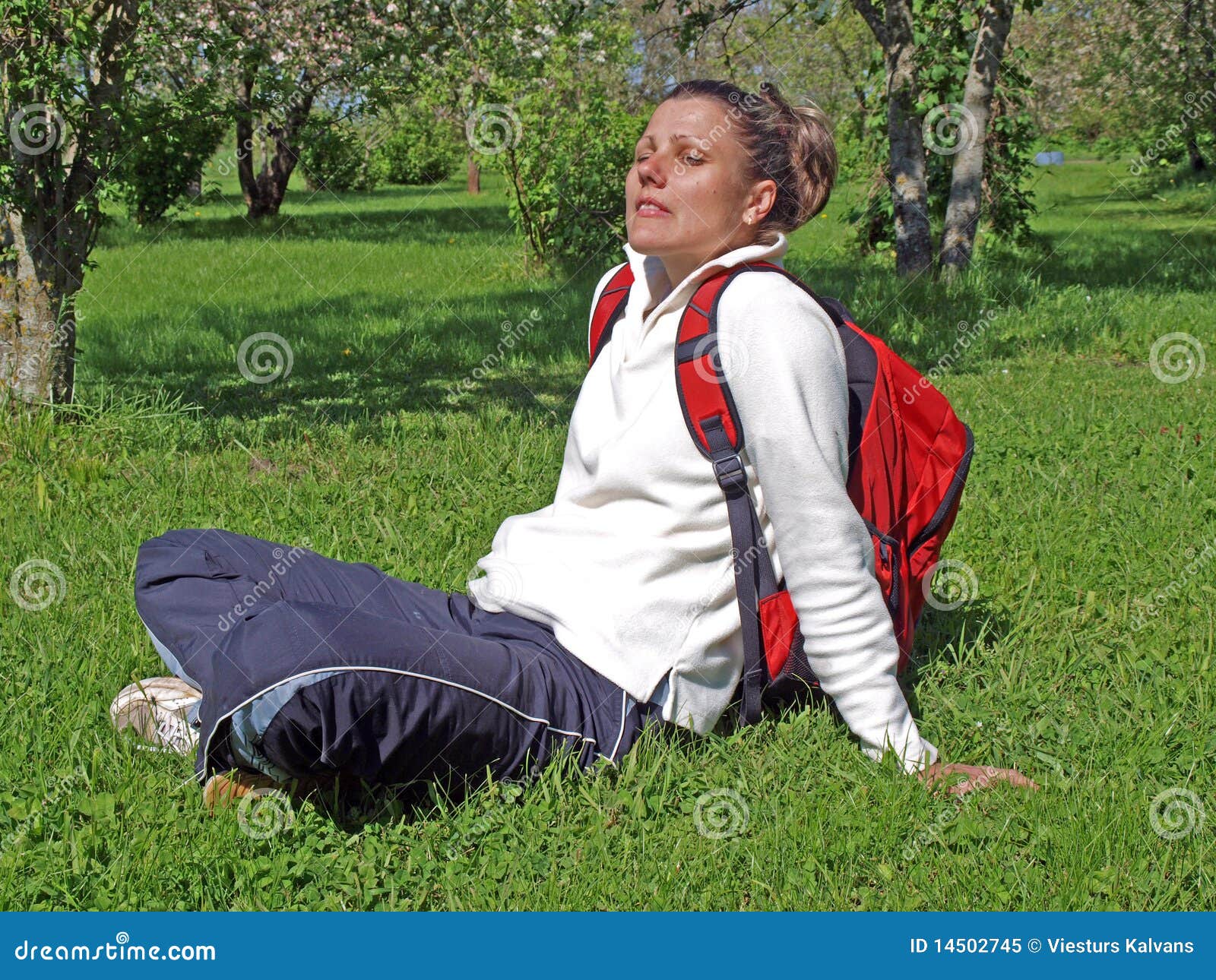 Resting hiker stock image. Image of vacation, fresh, summer - 14502745