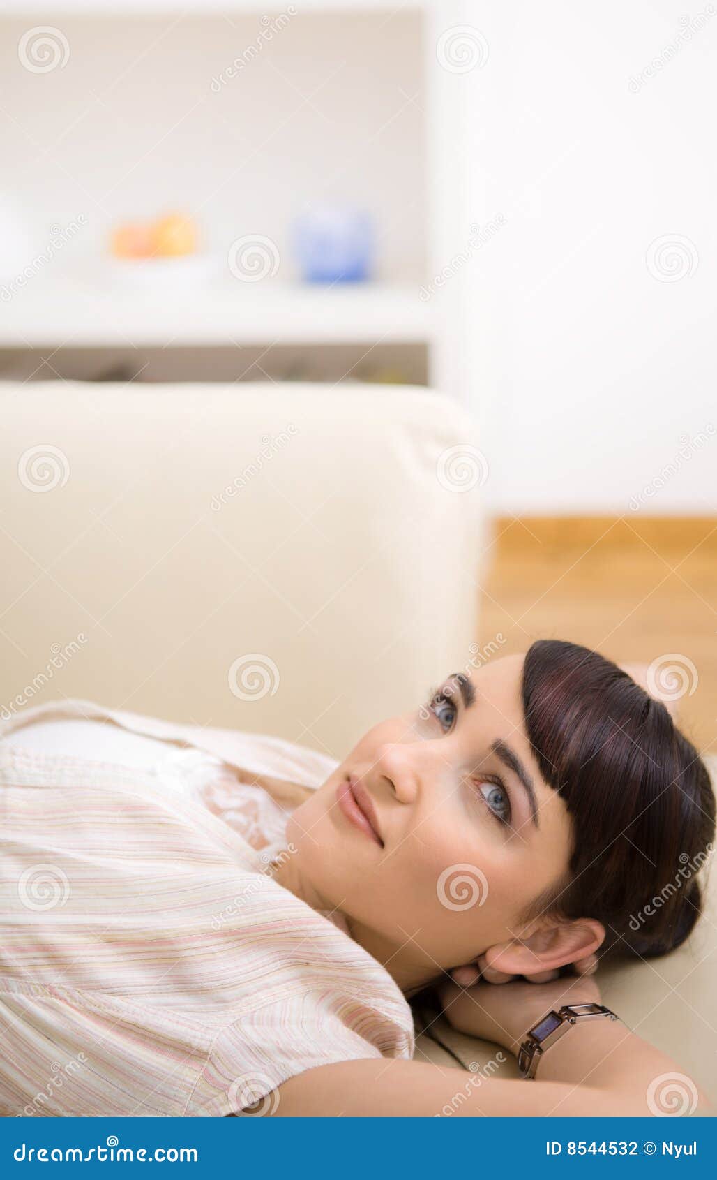 Resting a home stock photo. Image of brunette, closeup - 8544532