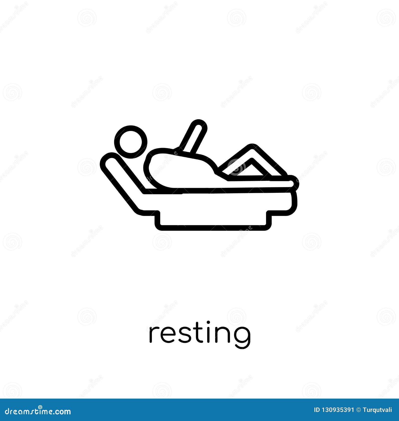 Resting Man Icon, Stick Figure Human Silhouette Sleeping On Stickman ...