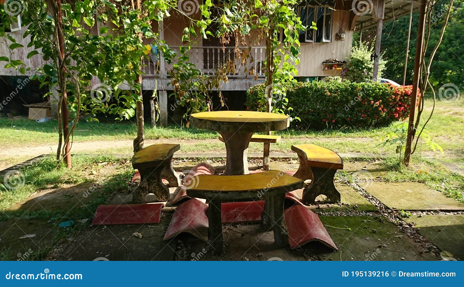 Resting Place in Front of the House Stock Photo - Image of resting ...
