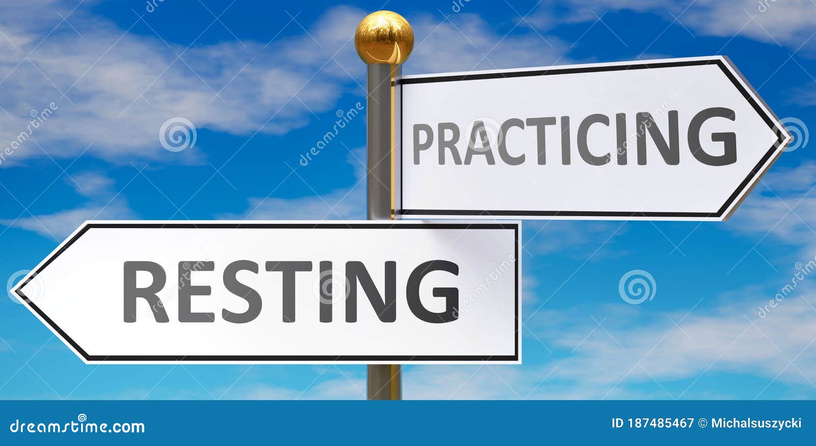Resting and Practicing As Different Choices in Life - Pictured As Words ...