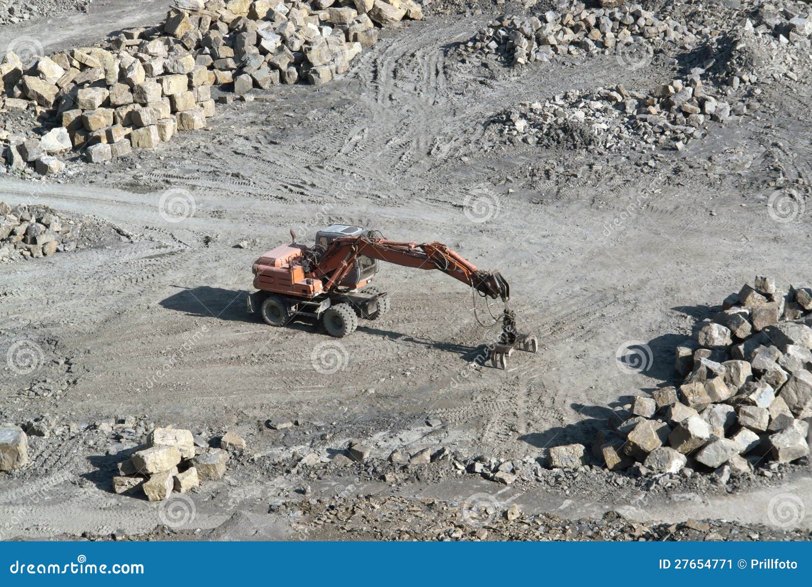 Resting Quarry Digger and Stones Stock Image - Image of dingy, broken ...