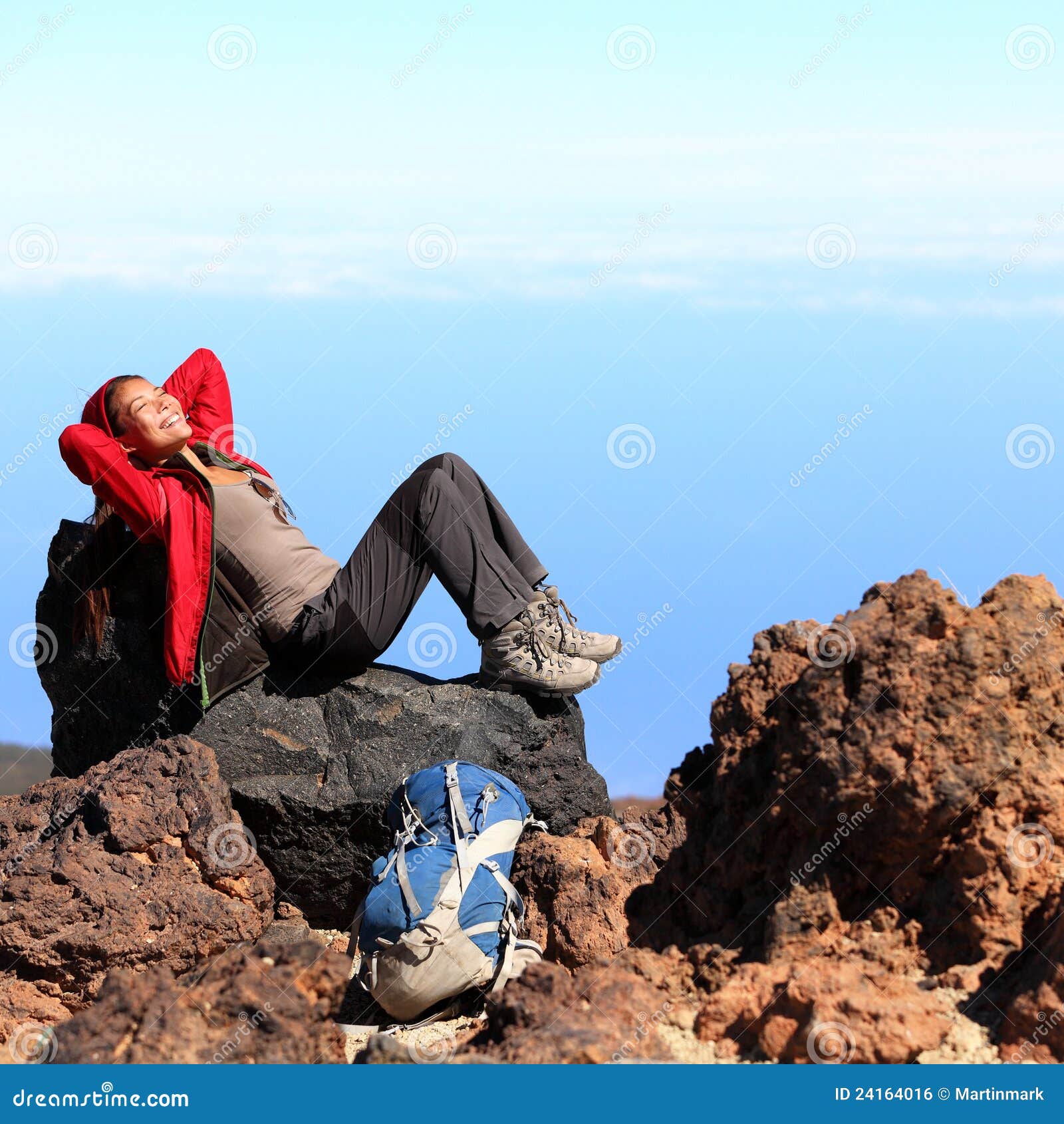 Resting relaxing hiker stock photo. Image of activity - 24164016