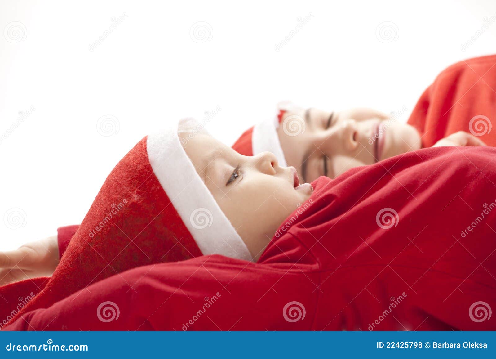 Resting Santas stock photo. Image of sibling, smiling - 22425798