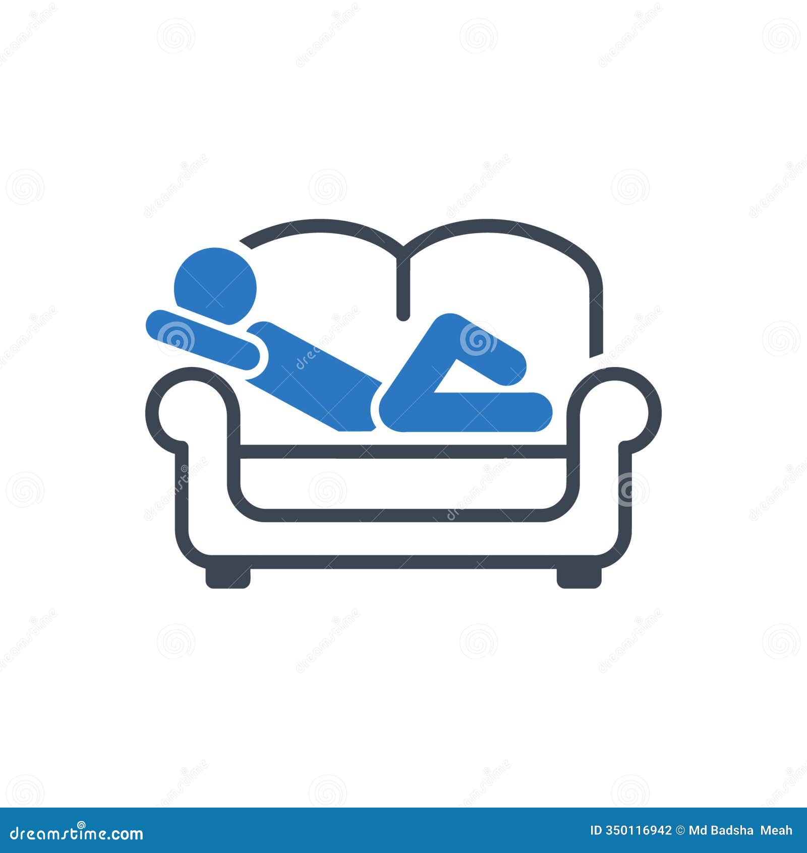 Resting Sofa Person Icon stock illustration. Illustration of sofa ...