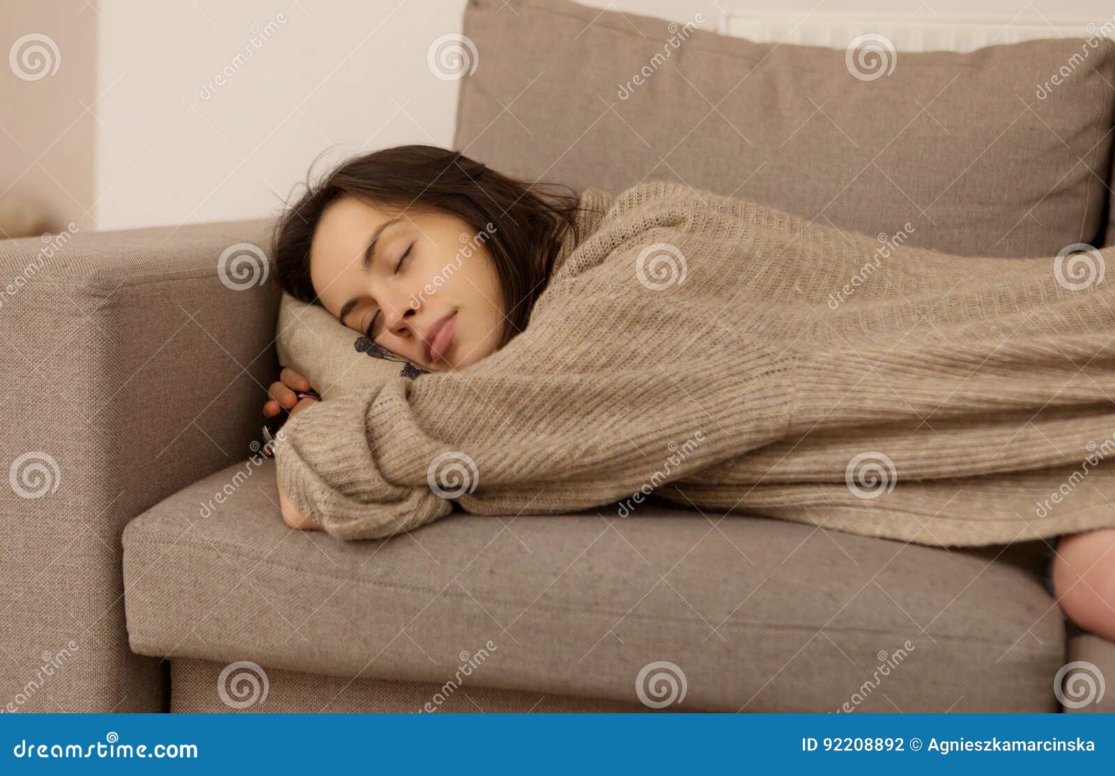 Resting on sofa. stock photo. Image of cozy, morning - 92208892