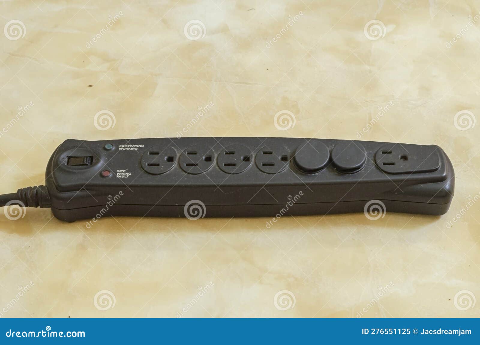 Black Surge Protector Plug Strip Stock Image - Image of indicator ...