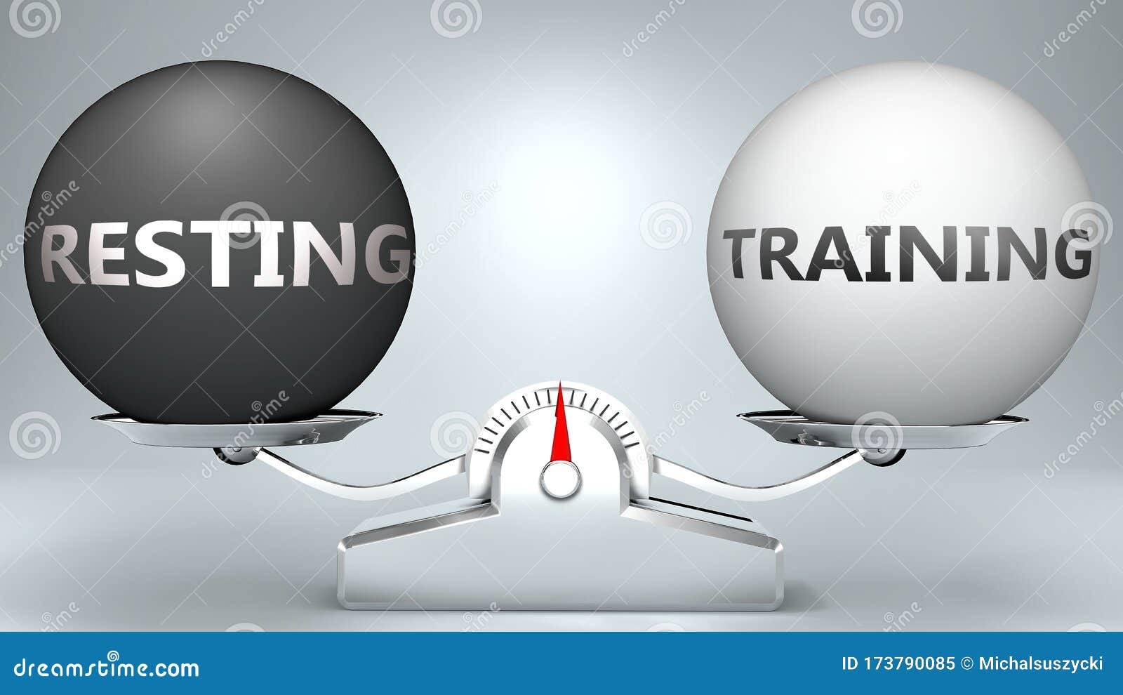 Resting and Training in Balance - Pictured As a Scale and Words Resting ...