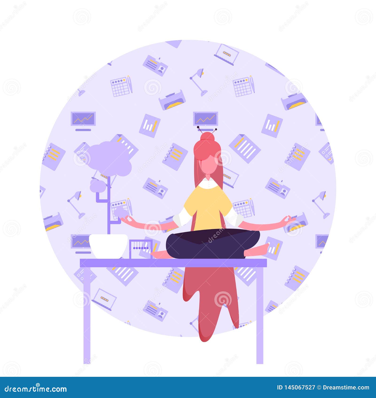 Resting at Work, a Break after a Long Hard Work Stock Illustration ...