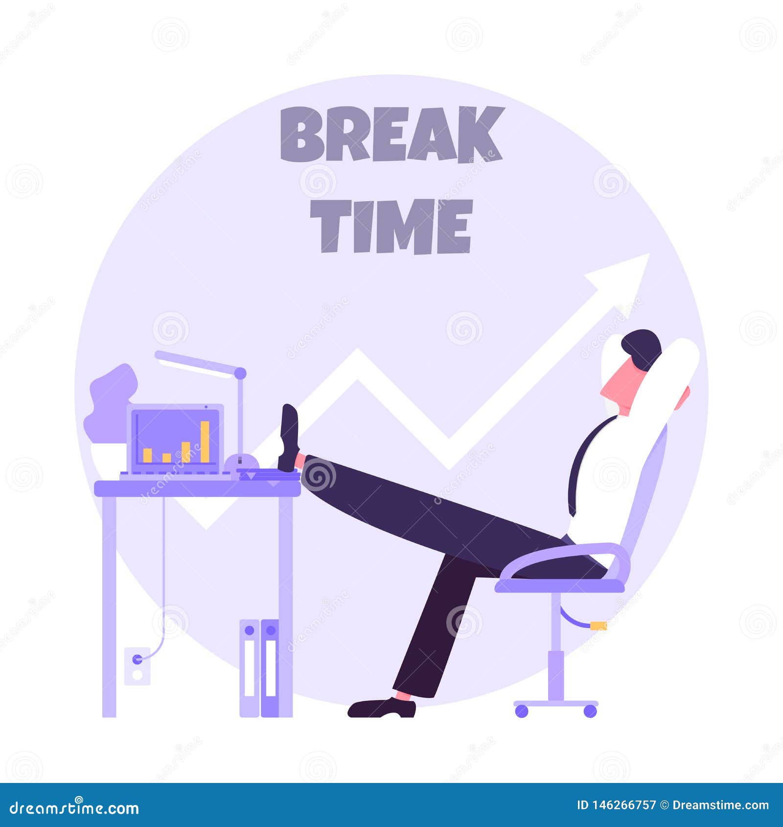 Resting at Work, a Break after a Long Hard Work Stock Vector ...