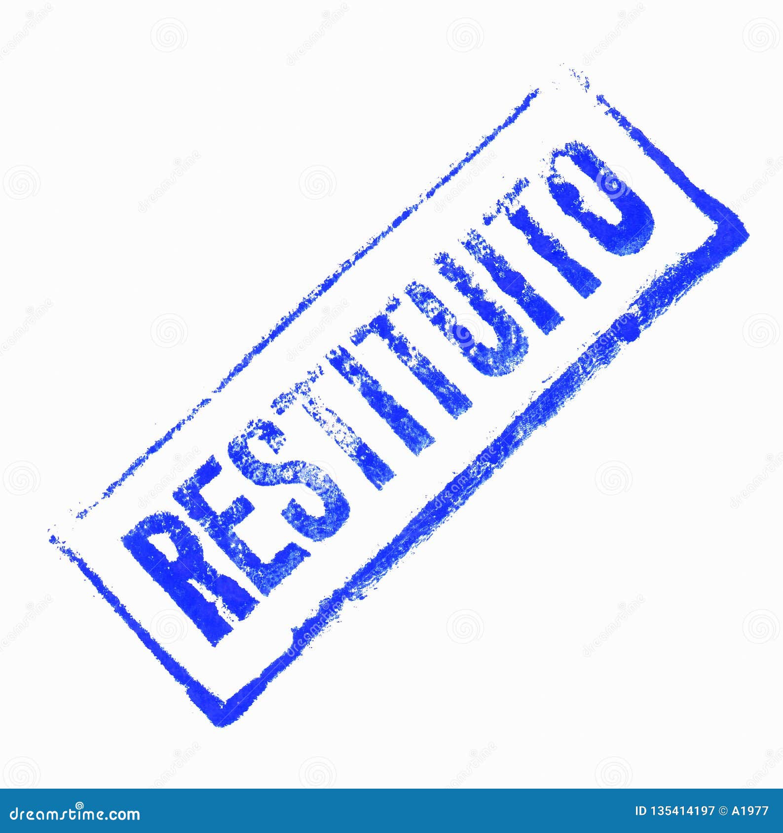 Restituito Stamp Meaning Returned Stock Image - Image of blue, canceled ...