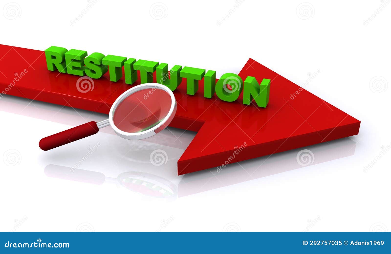 Restitution Word on Arrow and White Stock Illustration - Illustration ...