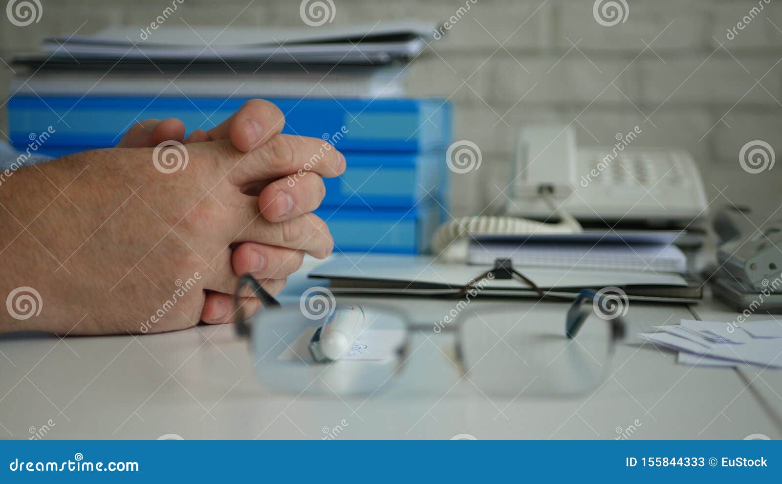 Restless Businessman in the Office Making Nervous Hand Gestures on the ...