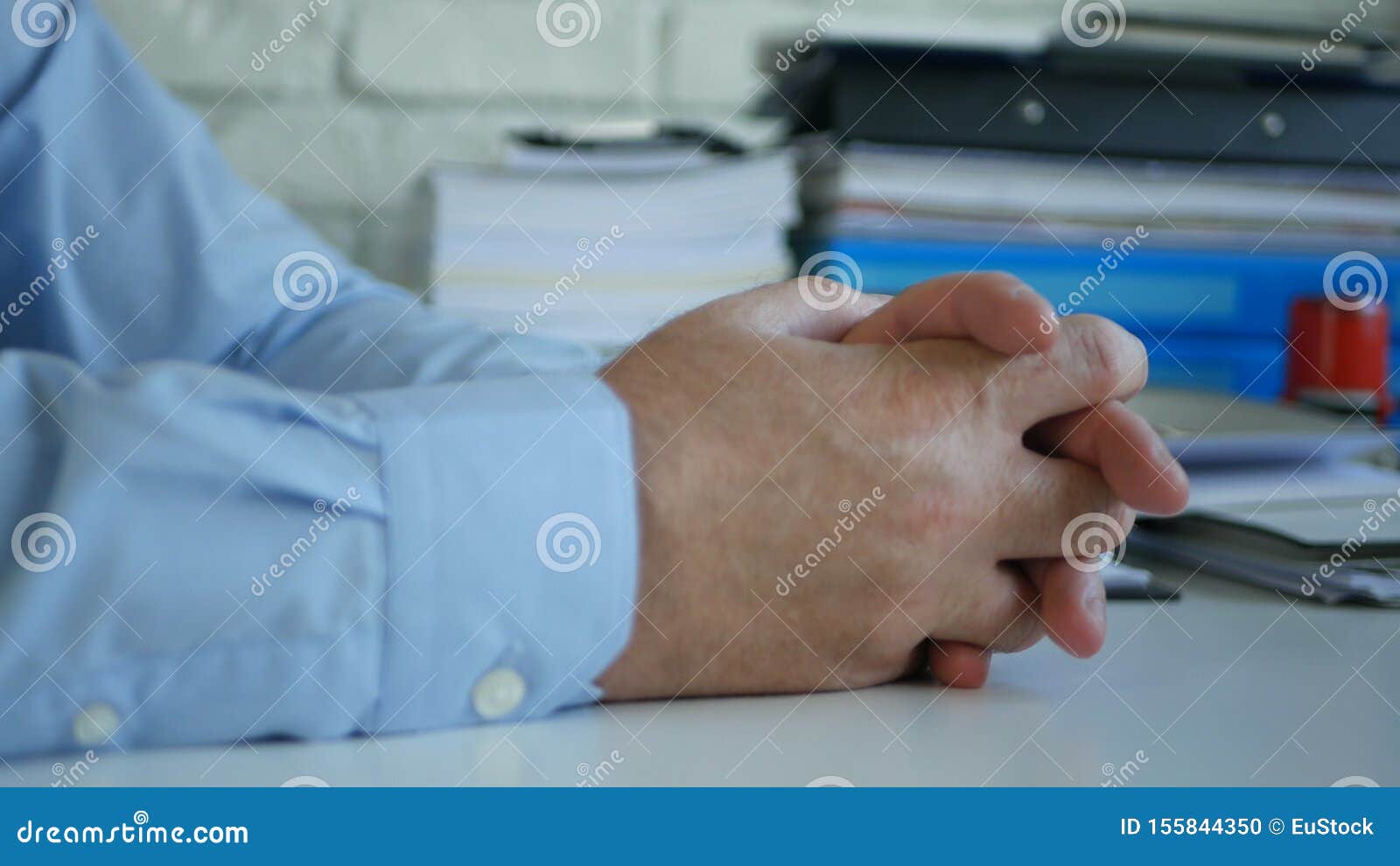 Restless Businessman in the Office Making Nervous Hand Gestures on the ...
