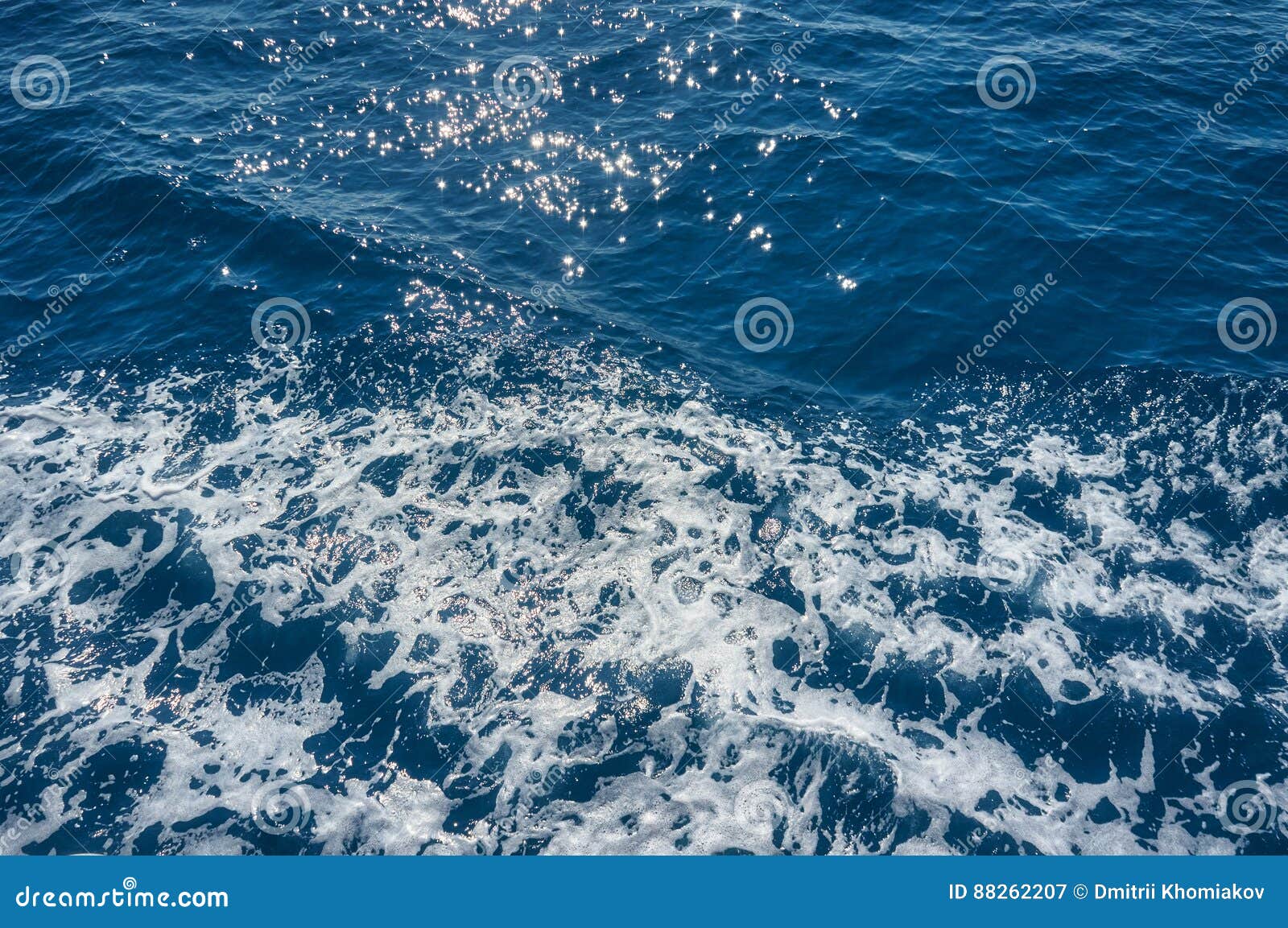 Restless Foamy Blue Sea Water from Above Stock Image - Image of blue ...