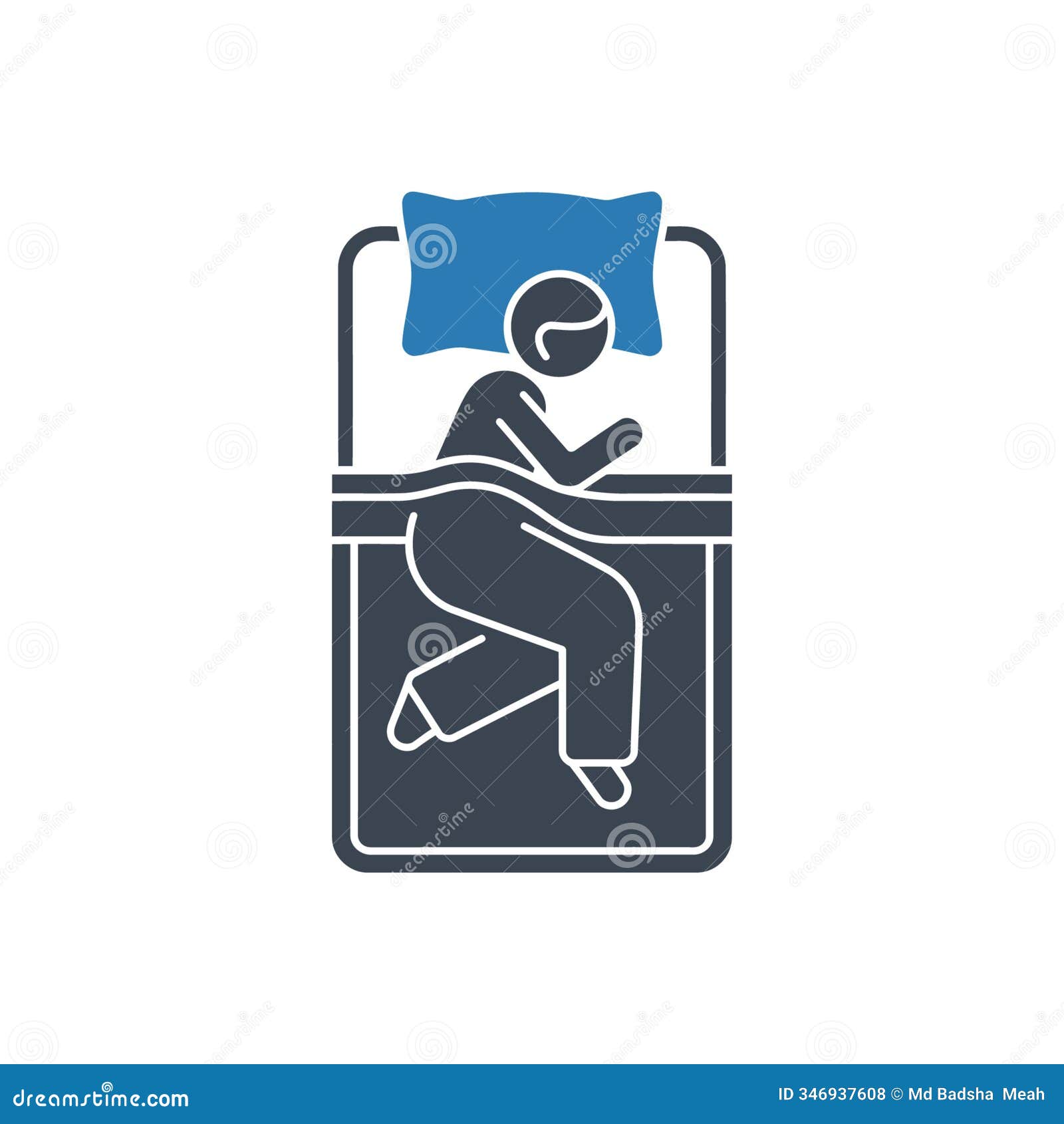 Restless Sleeping in Bed Icon Stock Illustration - Illustration of sign ...