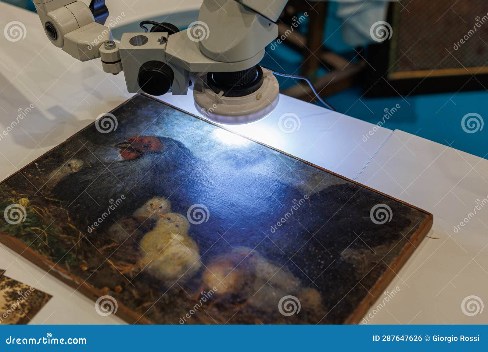Restoration of an Antique Painting Stock Photo - Image of studio ...