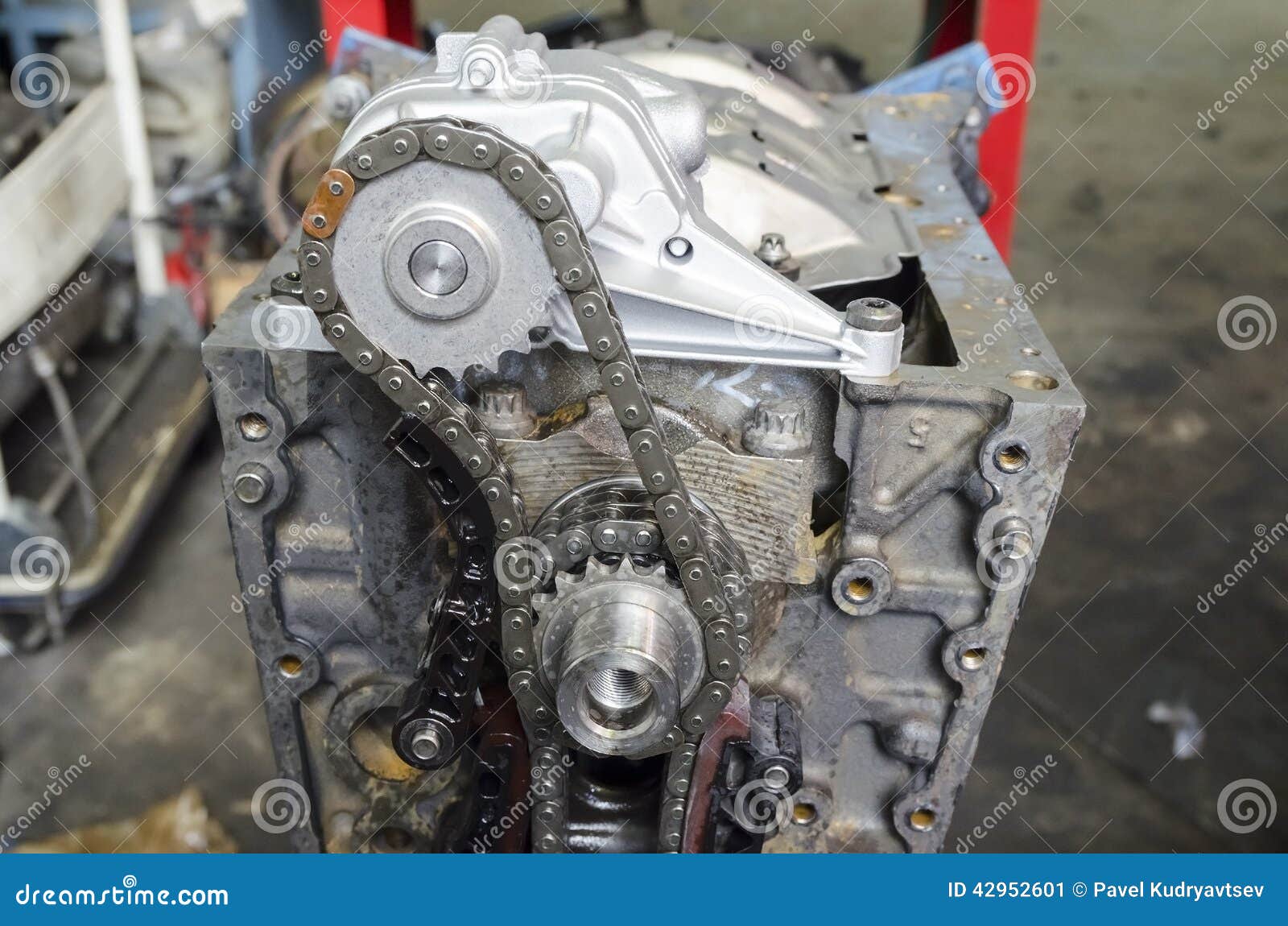 Restoration of Automobile Engine Stock Image - Image of white ...