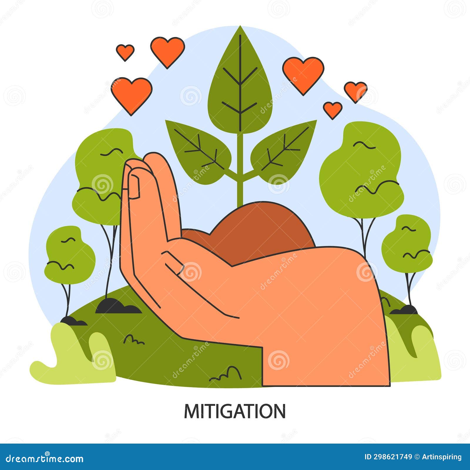 Restoration Of Biosphere. Reforestation Program. Planting Trees ...