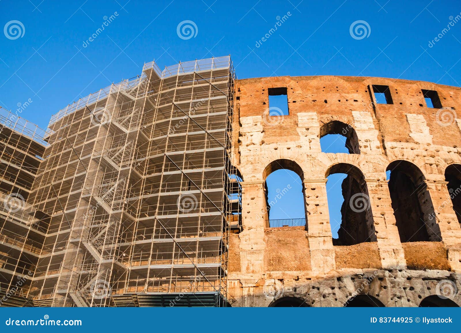 Restoration of the Colosseum in Rome Stock Image - Image of process ...