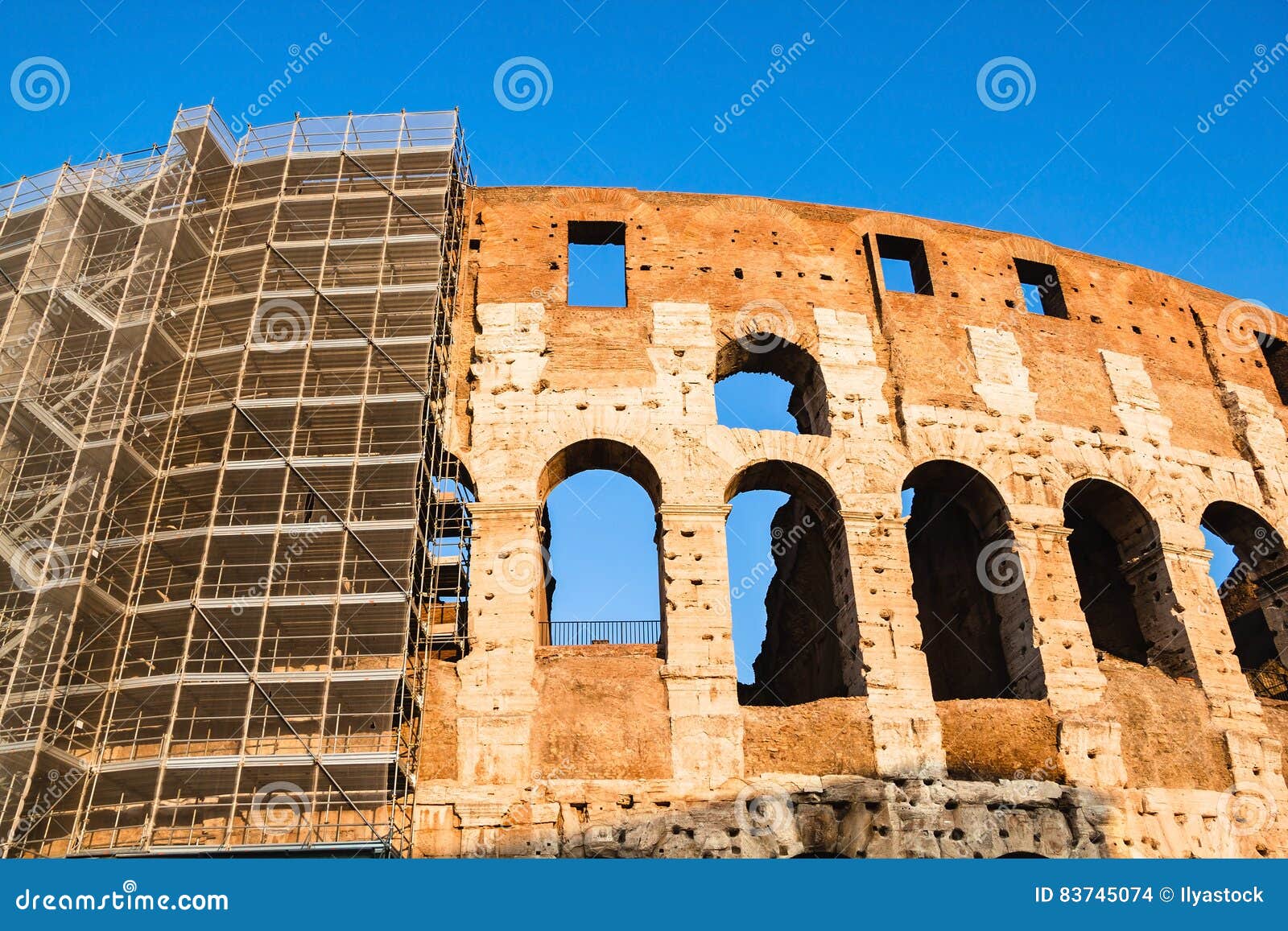 Restoration of the Colosseum in Rome Stock Photo - Image of ...